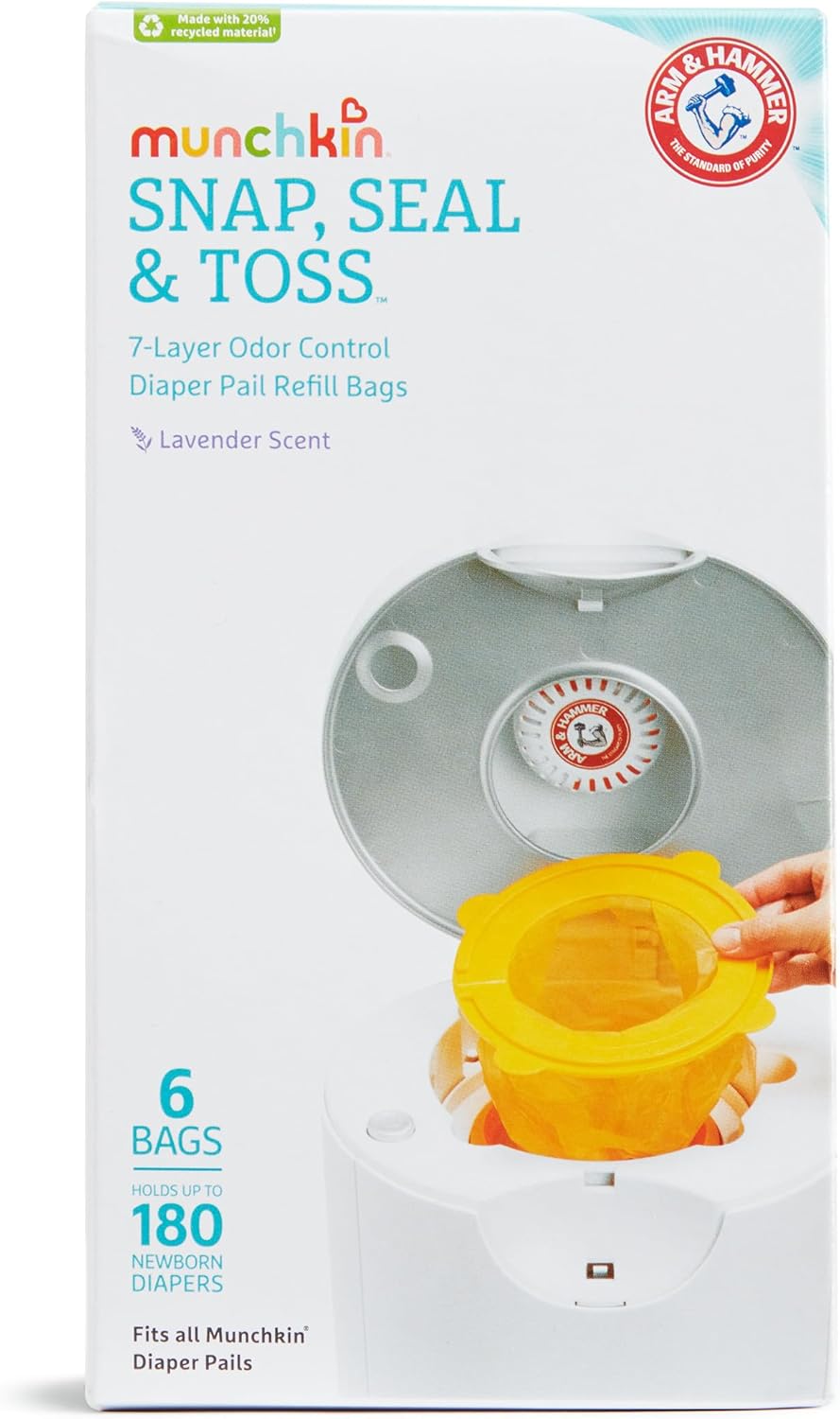 Munchkin Arm & Hammer Lavender-Scented Diaper Pail Refill Bags