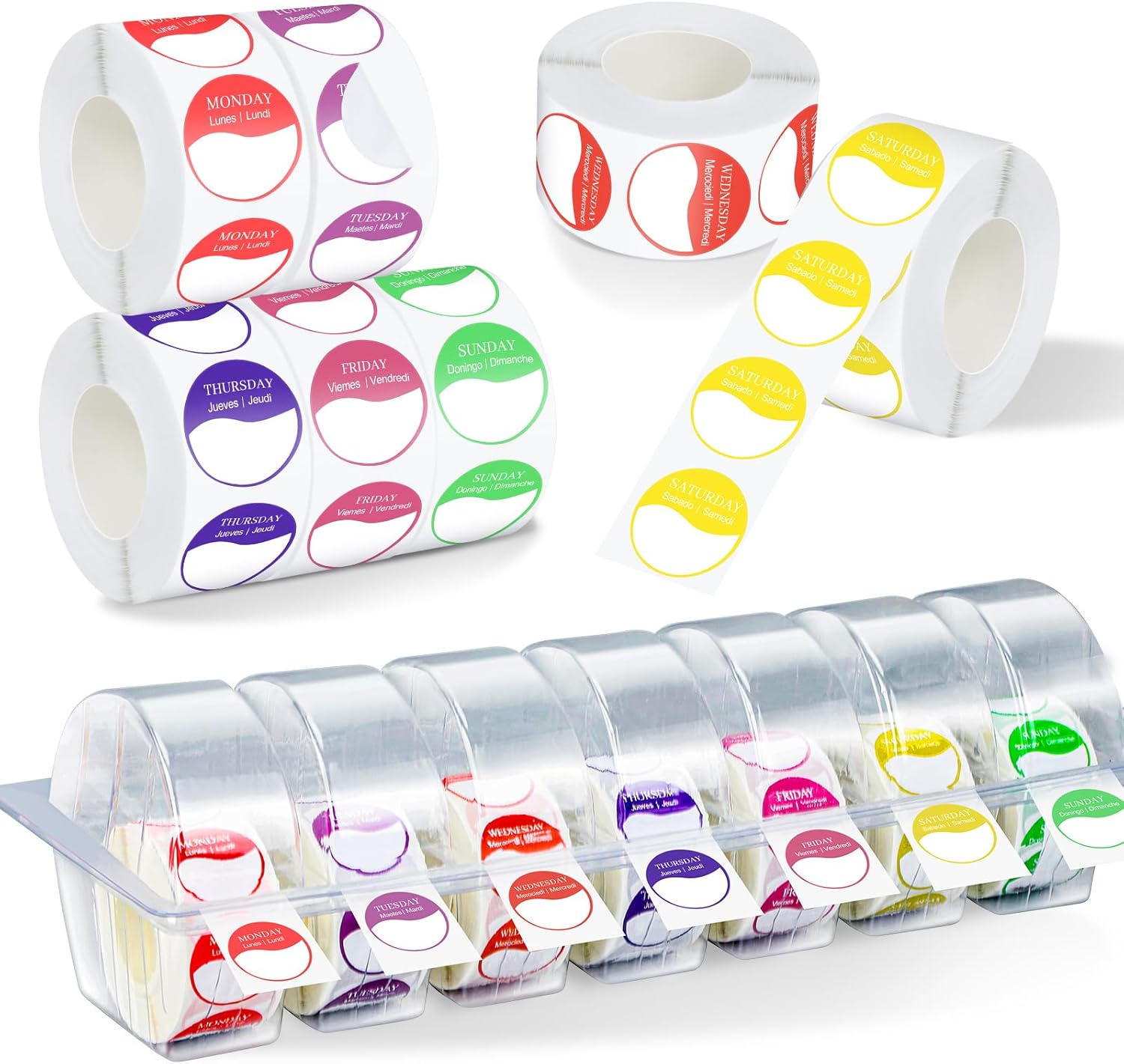 Amazon.com : 3500 Pcs Days of The Week Stickers Removable Day Label ...