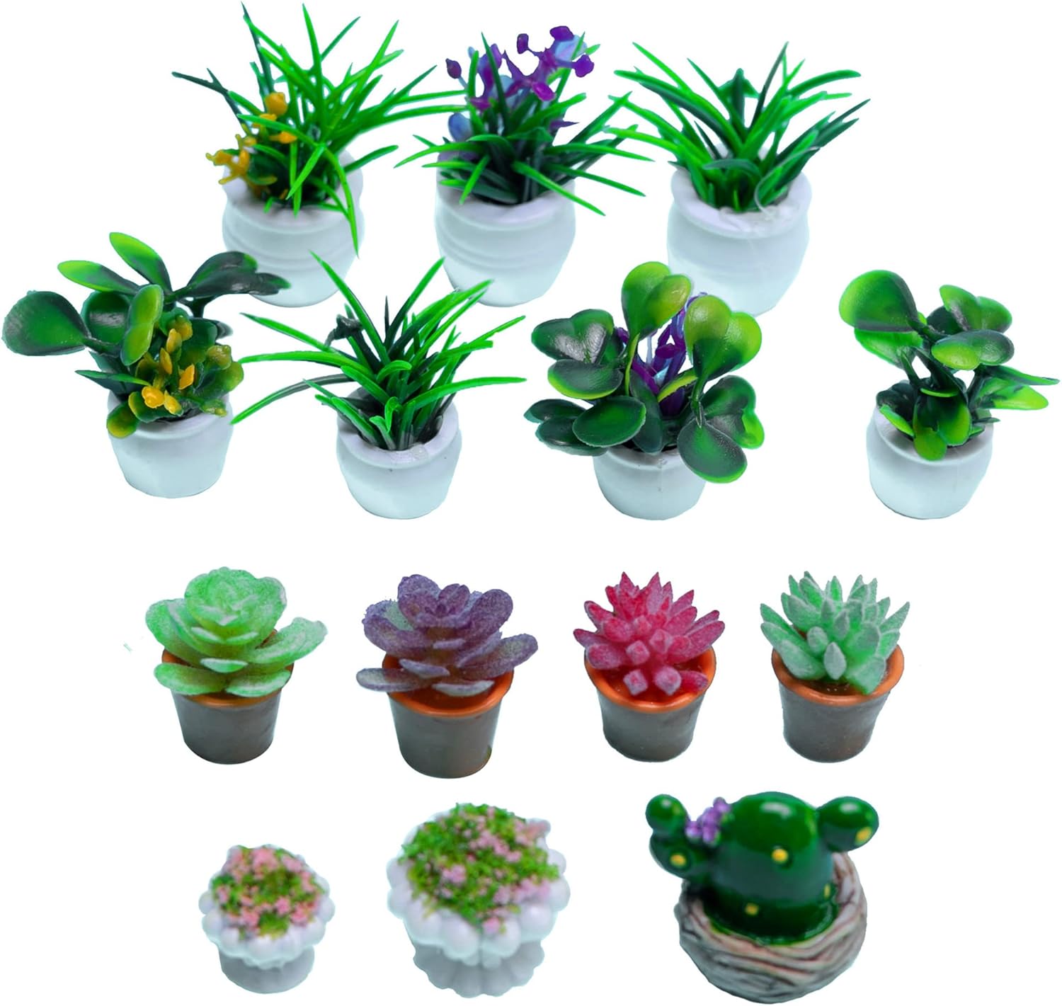 Amazon.com: SUCCUNA 14pcs Miniature Dollhouse Plants Artificial Mini ...