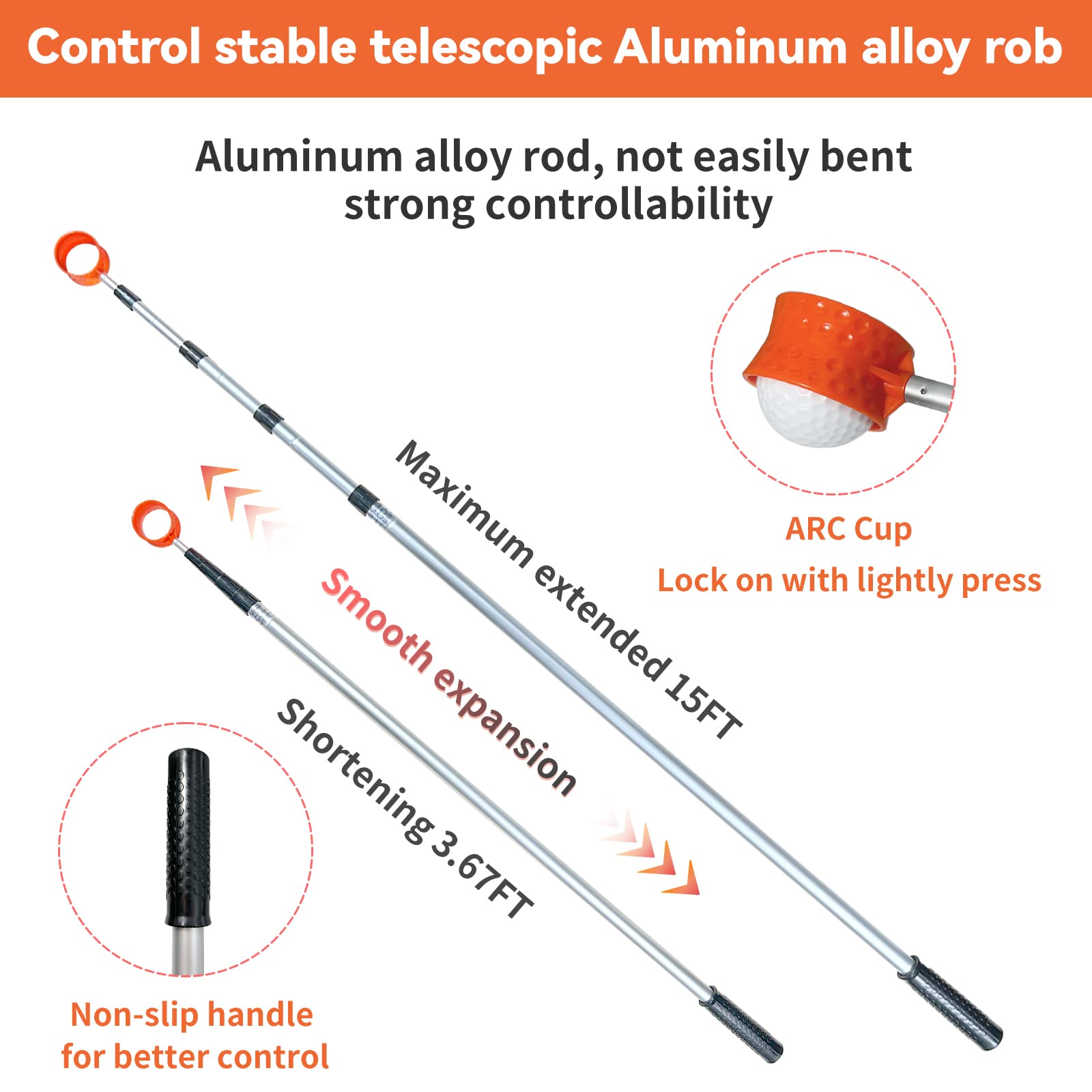 SPEENSUN Golf Ball Retriever,Ball Retriever Tool Golf,Max 7/9/12/15 Ft ...