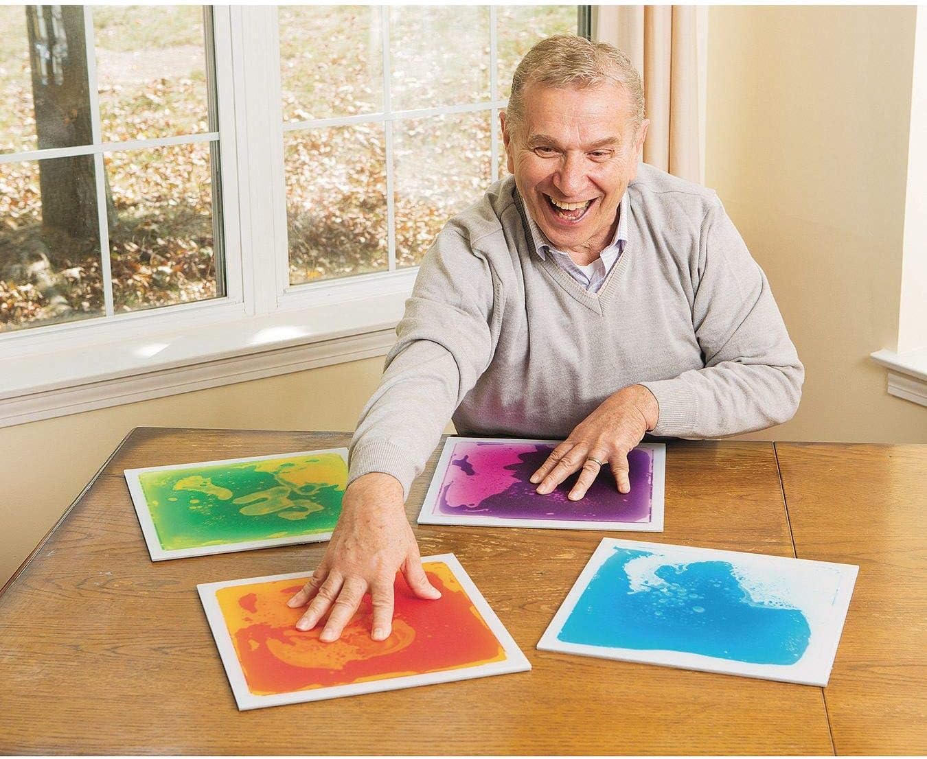 S&S Worldwide Azulejo sensorial líquido cuadrado de 12 pulgadas. Usa ...