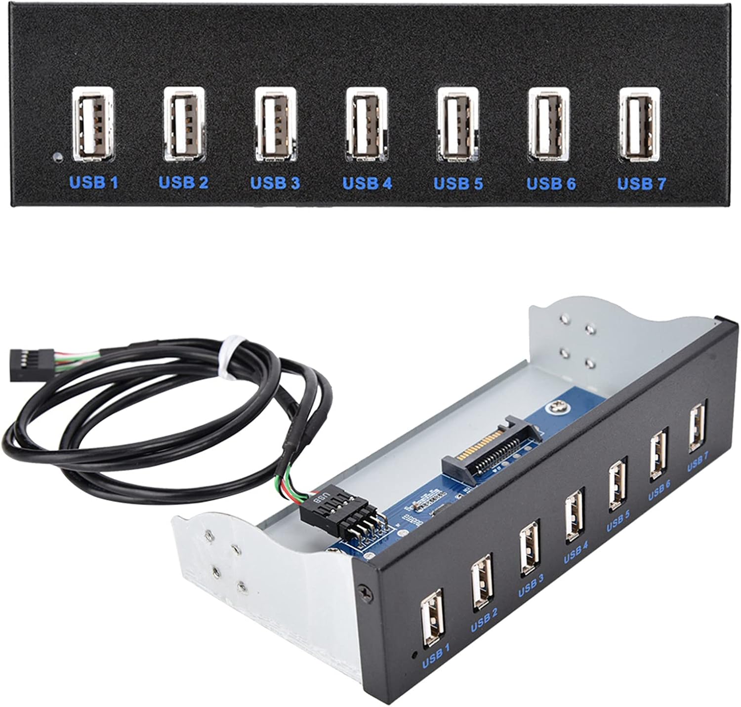 HEITIGN Panel USB de 3,25 Bahías Panel Frontal USB 16 × 13 × 5 Panel de ...