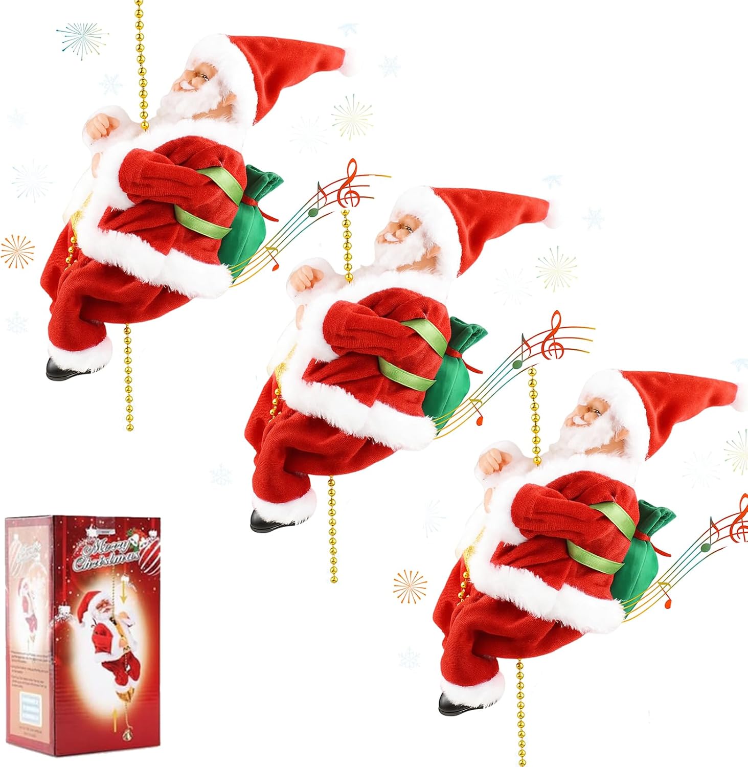 Amazon.com: Santa Claus Musical Climbing Rope, Electric Climbing Santa ...