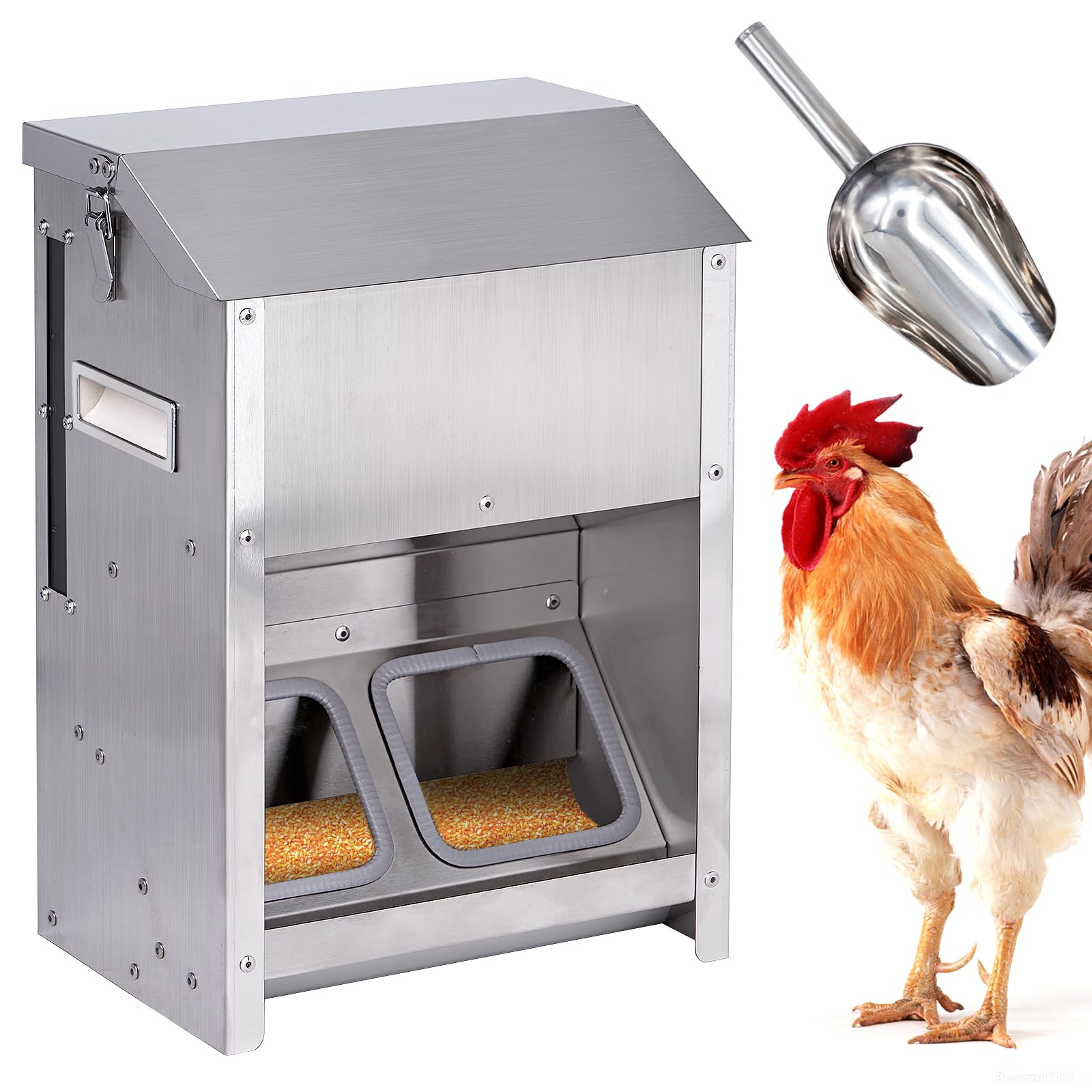 Amazon.com : PAUQRWIE Automatic Chicken Feeder No Waste 20lbs Rat Proof ...