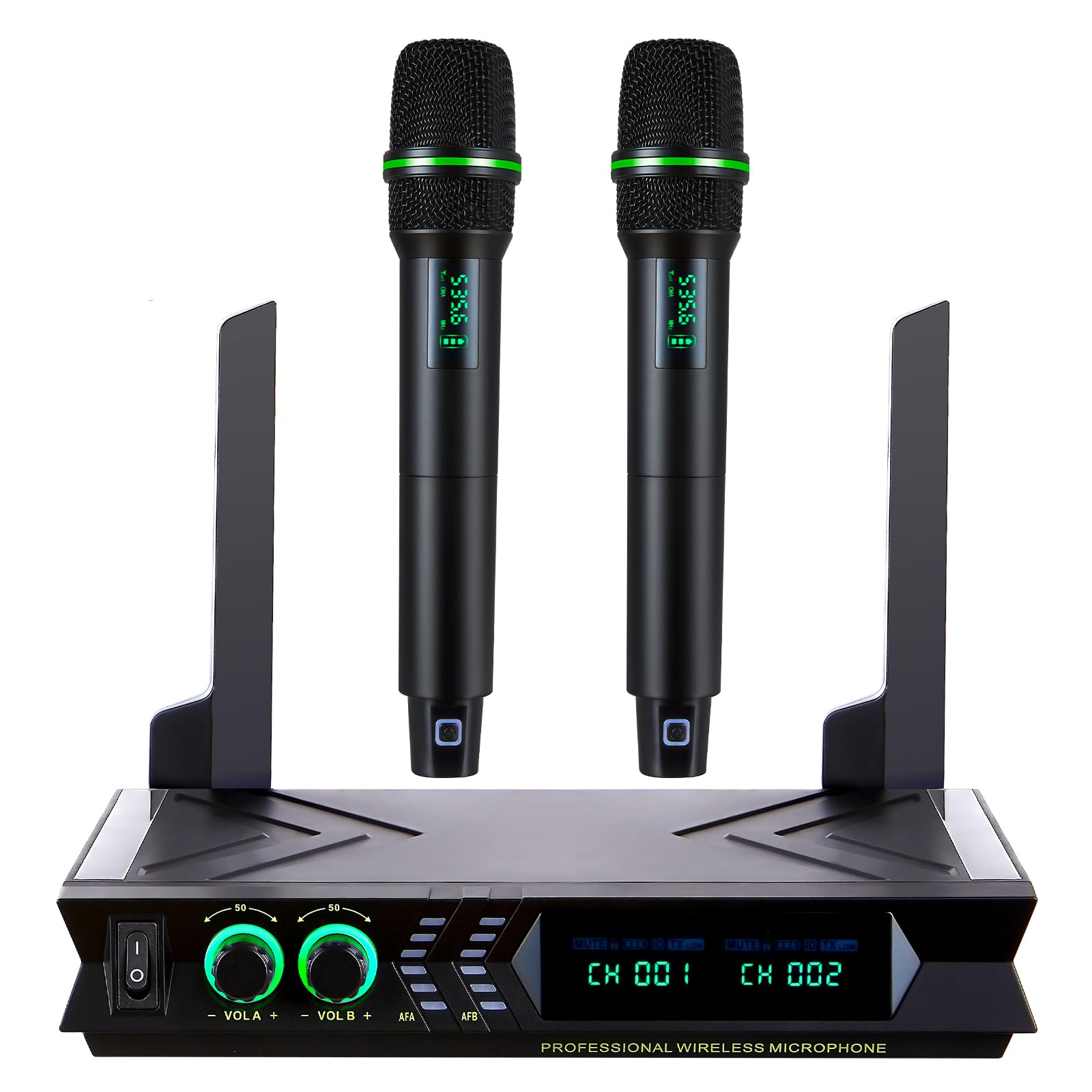 Amazon.com: BXTYVZAU Wireless Microphone Systems, DUAL UHF Wireless ...