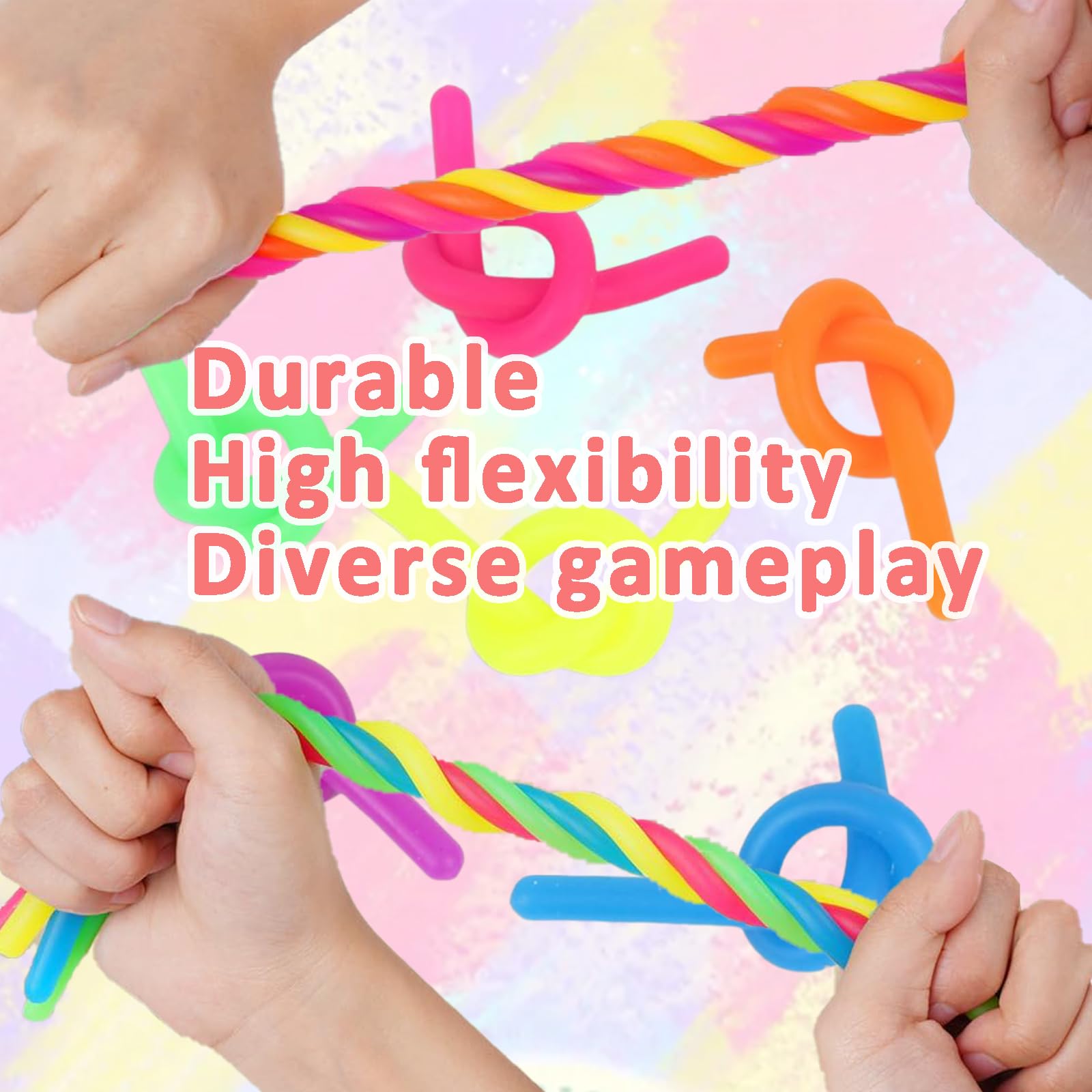 60Pcs Monkey Noodles, Stretchy Fidget Toy, Monkey Noodles Fidget Toy ...