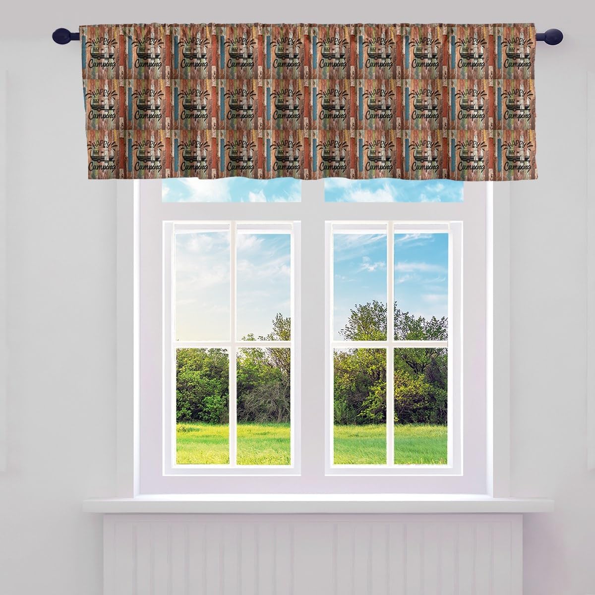 Amazon.com: Happy Camping Curtain Valances for Windows Bathroom, 1 ...