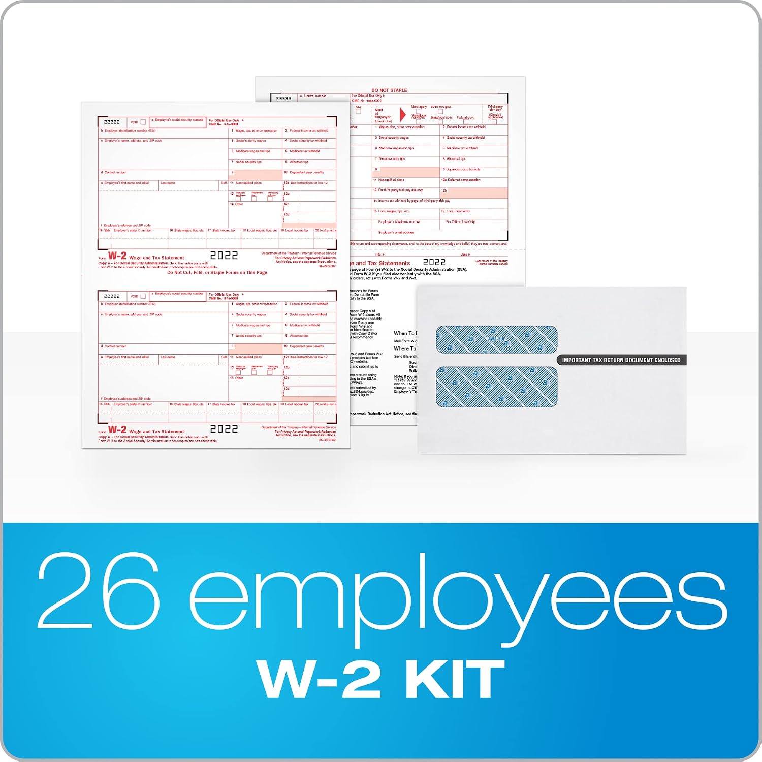 Adams Formularios W2 2022 kit de formularios de impuestos para 26 ...