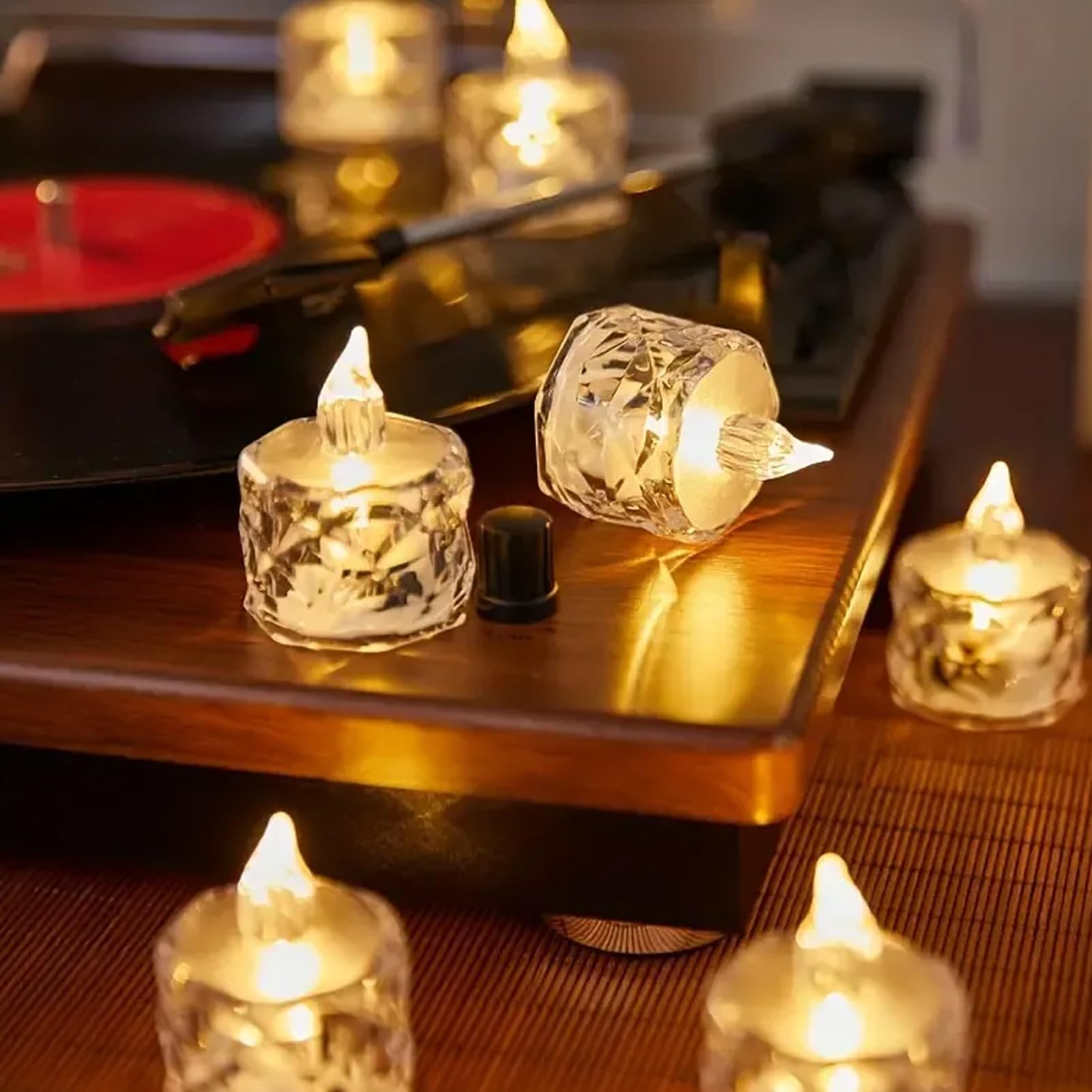 4 Pack Realistic and Bright Battery Operated Flameless LED Tea Lights ...