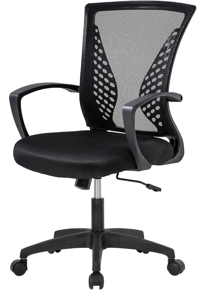 Amazon.com: Home Office Chair Mid Back PC Swivel Lumbar Support ...