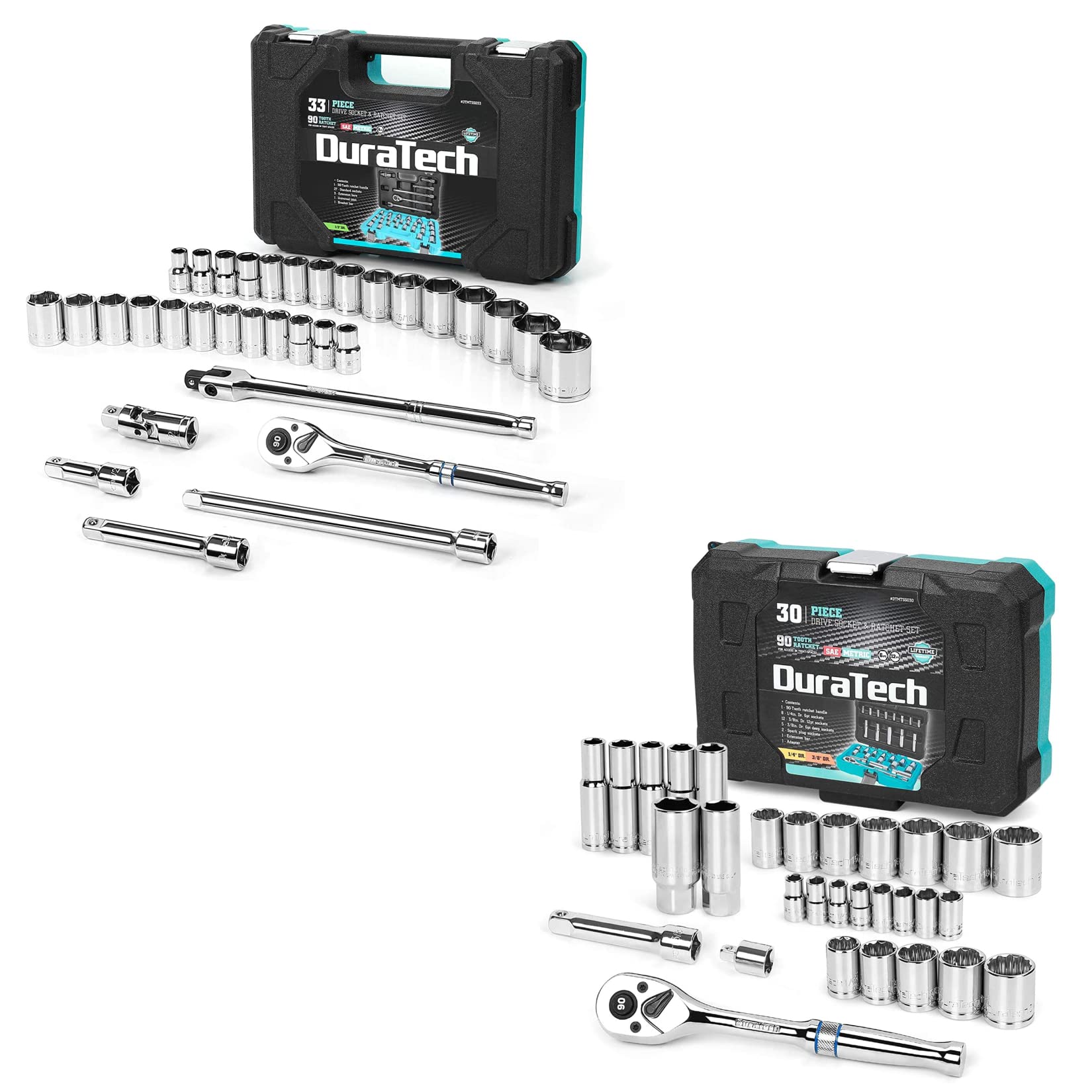 Amazon.com: DURATECH 1/2" Drive Socket Set and DURATECH 3/8" & 1/4 ...