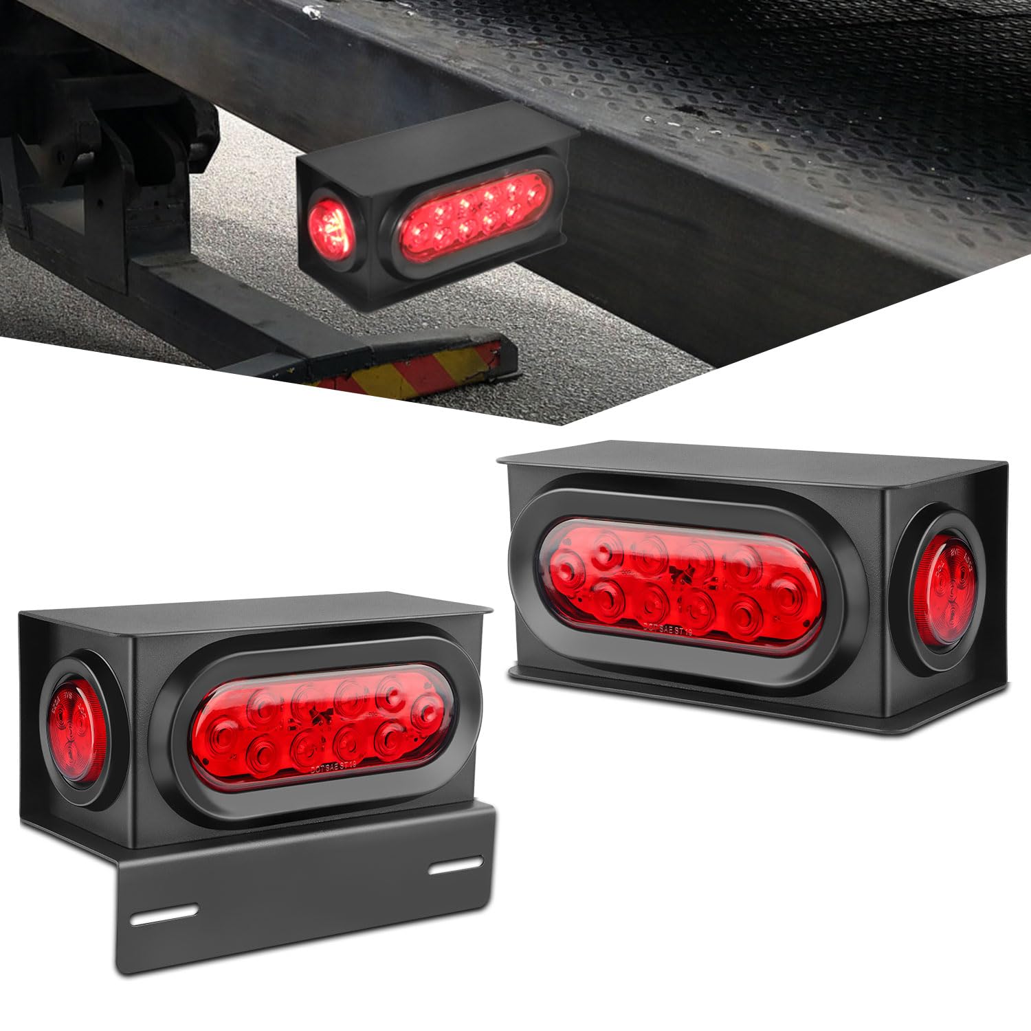 Snapklik.com : METOWARE 2PCS Trailer Lights Welded Mount Steel Boxes Kit