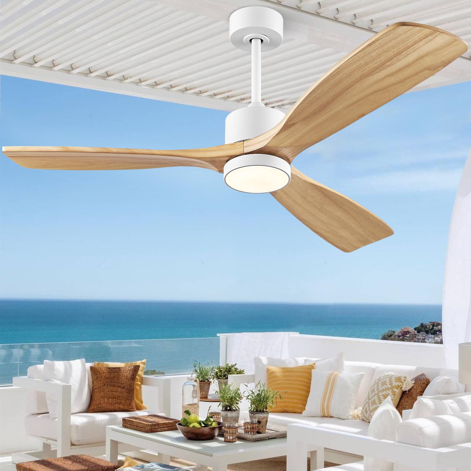 Eliora 60 inch Ceiling Fans with Lights and Remote Control, Outdoor ...