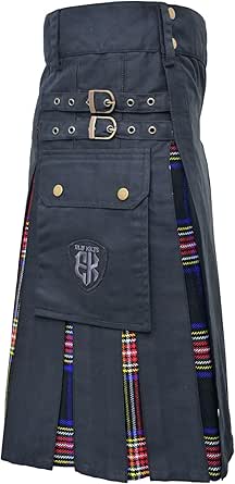 Amazon.com: Modern Utility Kilts-Men's Plus Size Scottish Hybrid Black Cotton & Acrylic Wool ...
