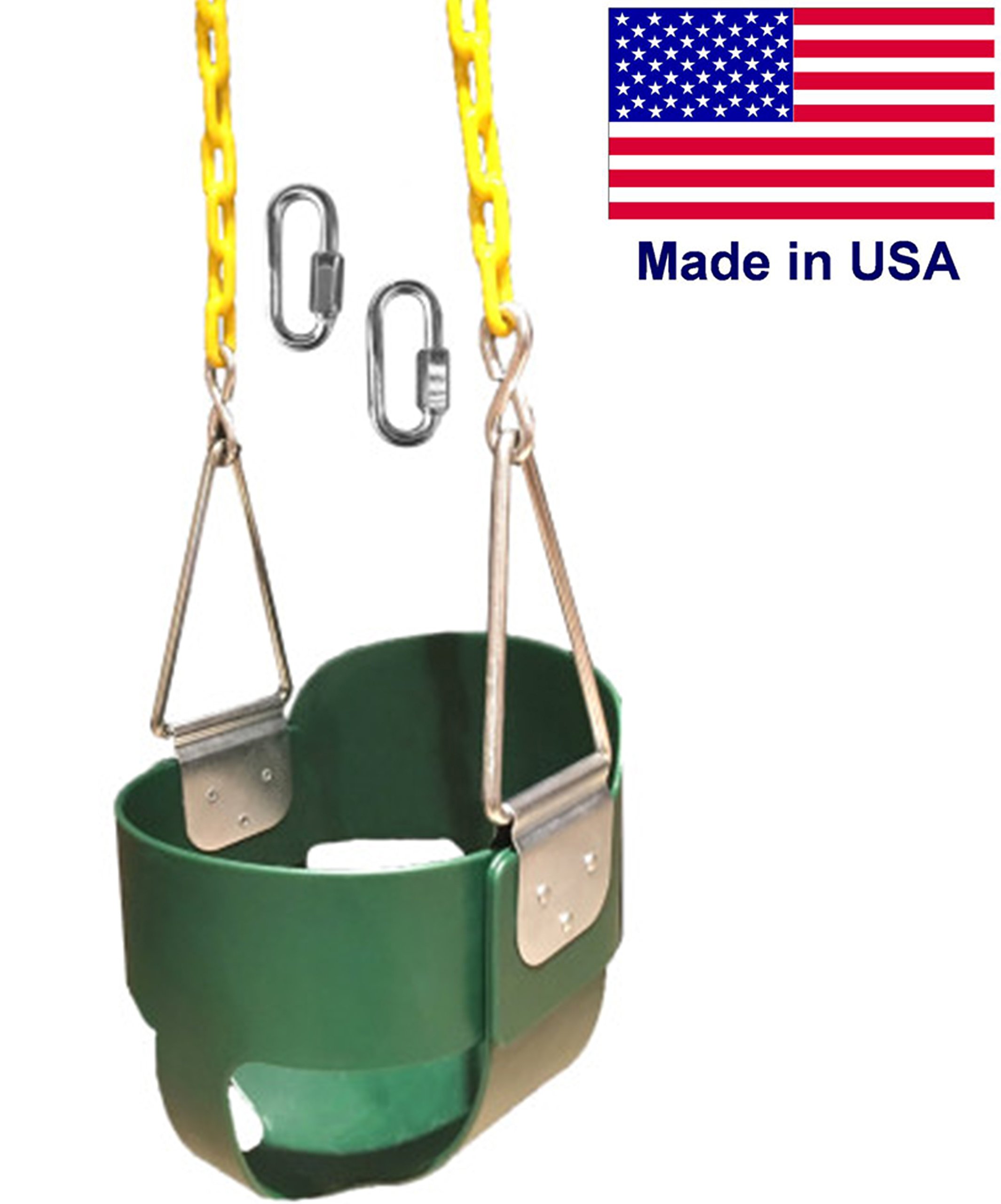 Buy Bucket Swing Seat with Safety Harness, and Coated Chains. Made in ...