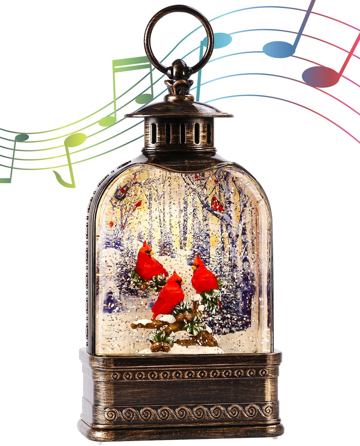 Cardinal Snow Globe,Red Bird Christmas Snow Globes, Musical Snow Globe ...