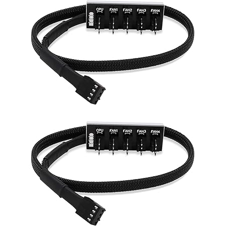 Fancasee 4-Pin PWM PC Fan Hub Power Supply Cable 1 to 5 Way Splitter PC ...