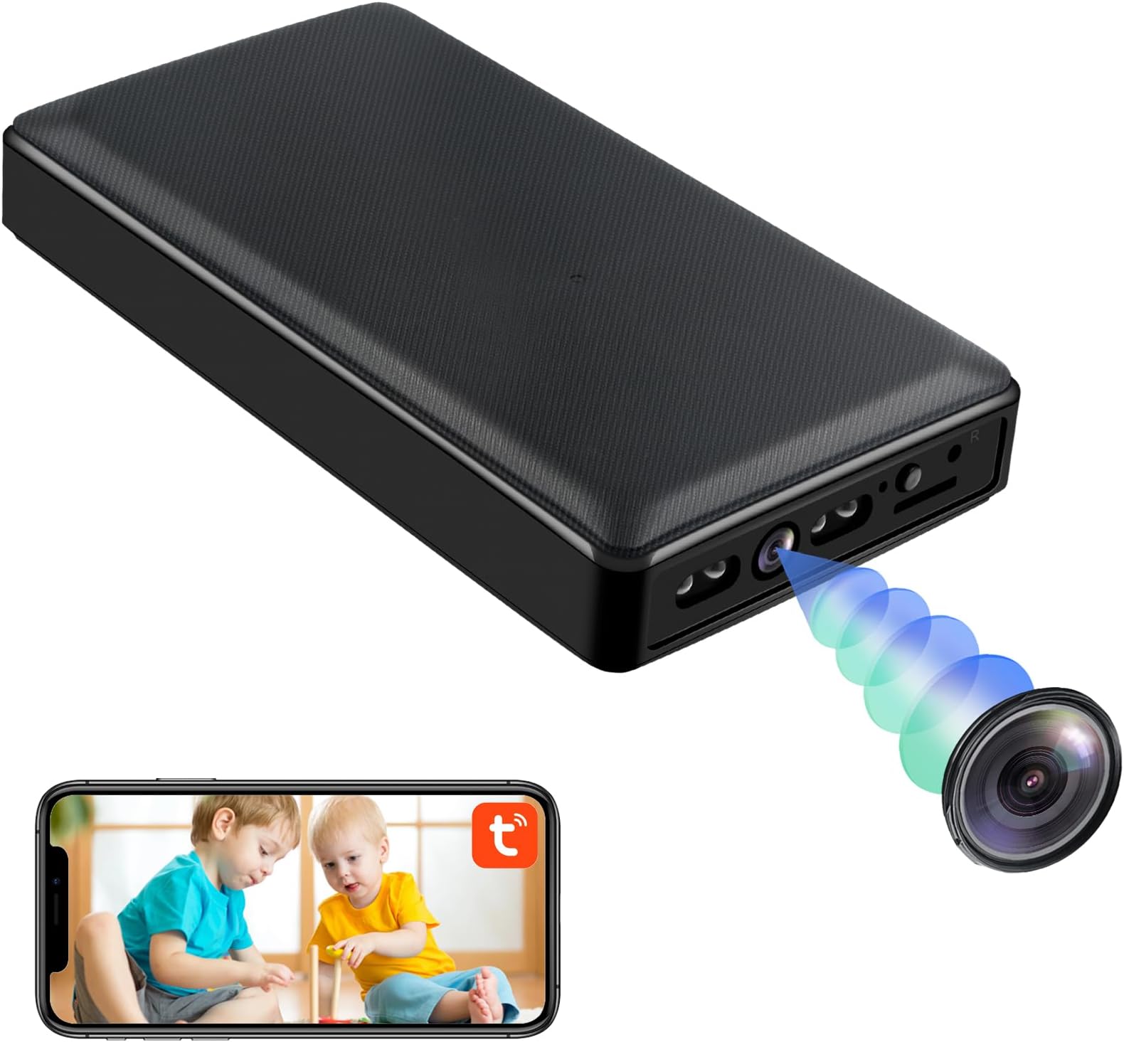 Nisanmoon WiFi Caméra Cachée HD 1080P Mini Caméra Espion avec Banque d ...