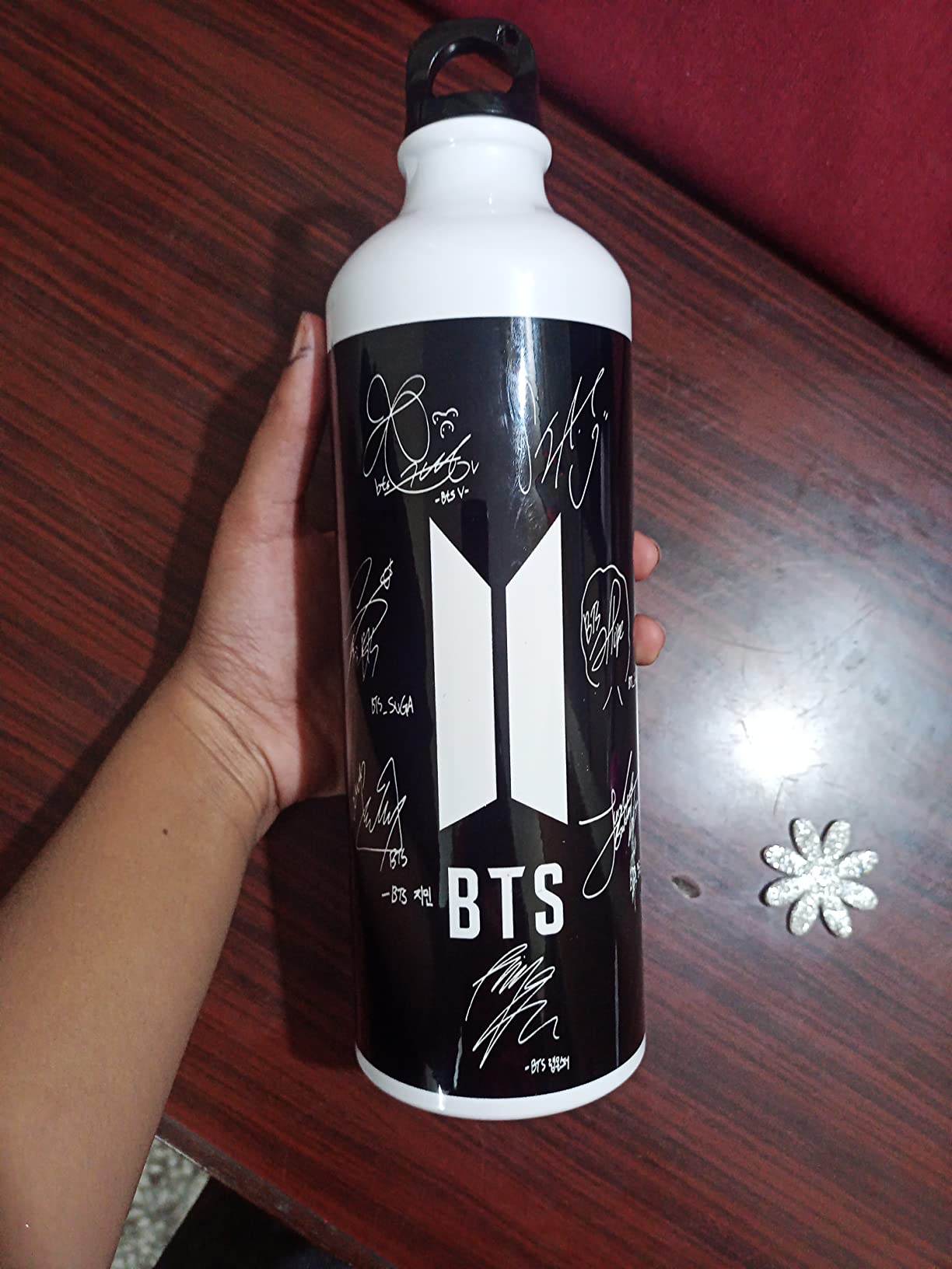 CHHAAP BTS Sipper Aluminium Water Bottle, Printed Keychain Signature ...