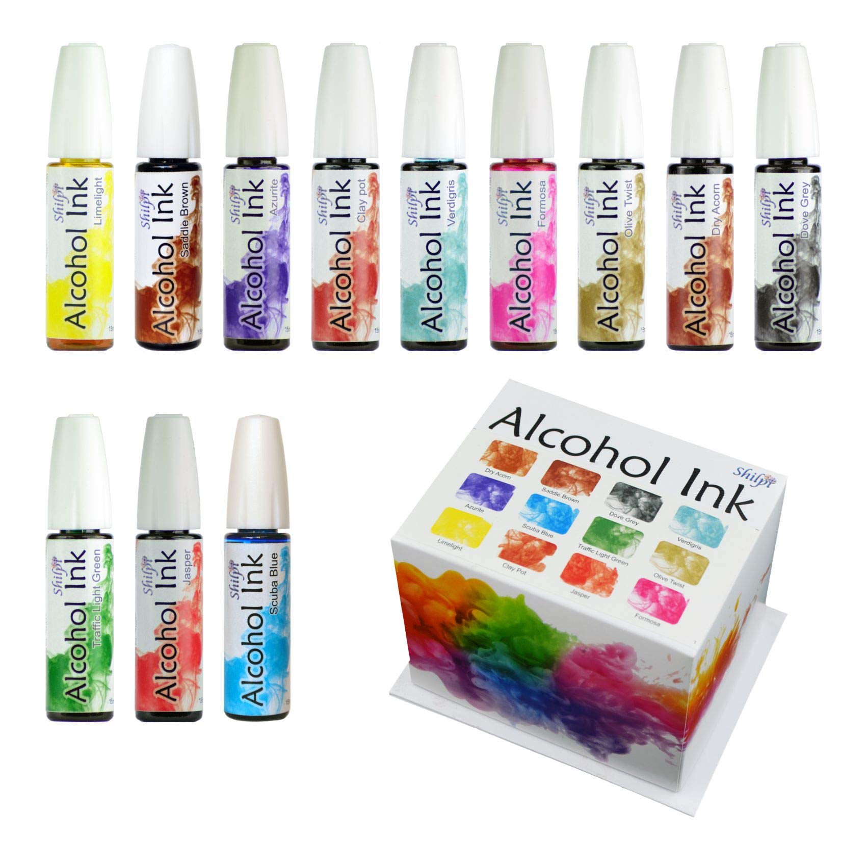 Shilpi Alcohol Ink Pack of 12 - Set 1 : Amazon.in: Home & Kitchen