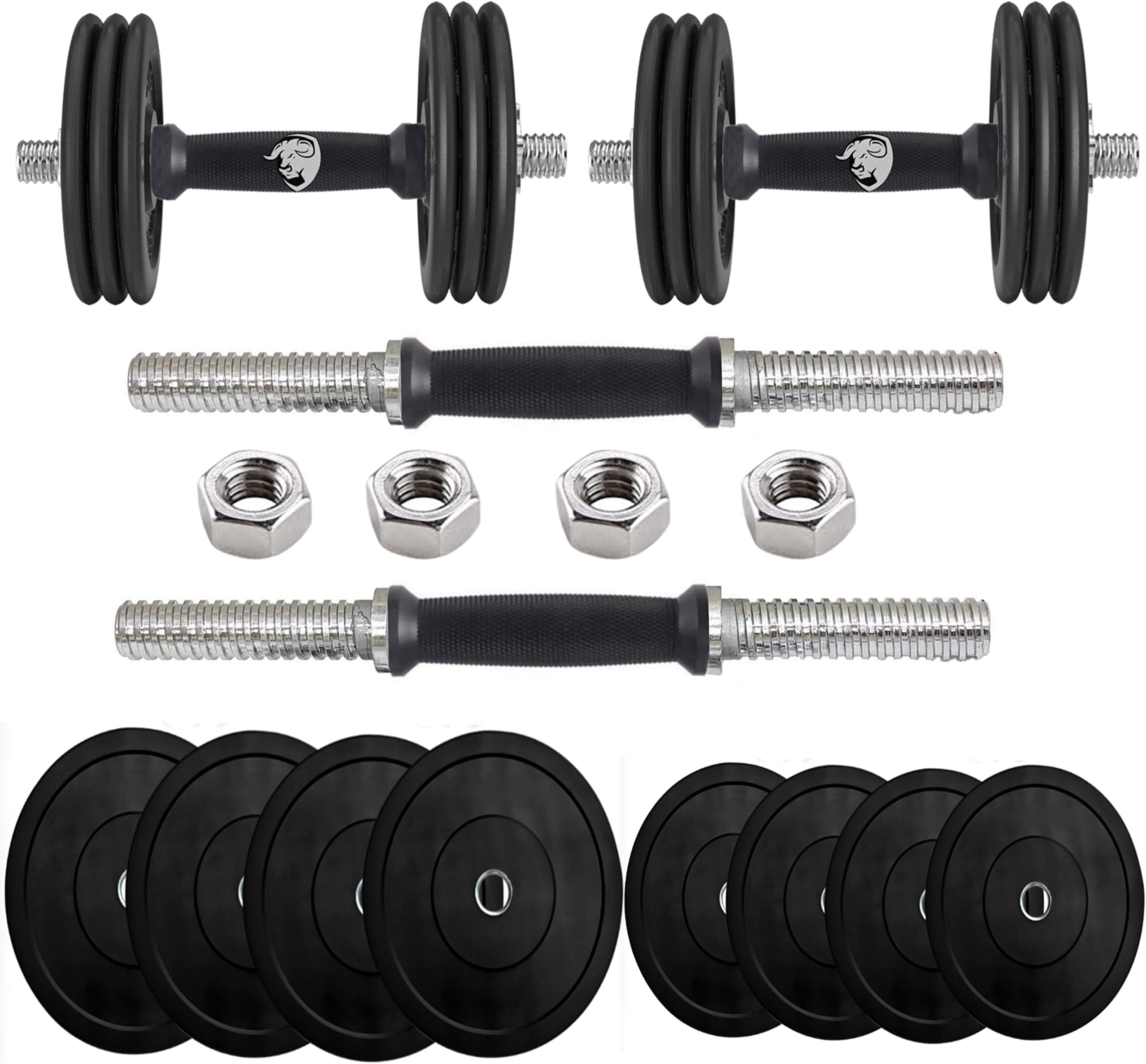 Buy L'AVENIR FITNESS 8KG (4pcs * 2kg) RUBBER Plates + 2 Dumbbell Rods ...