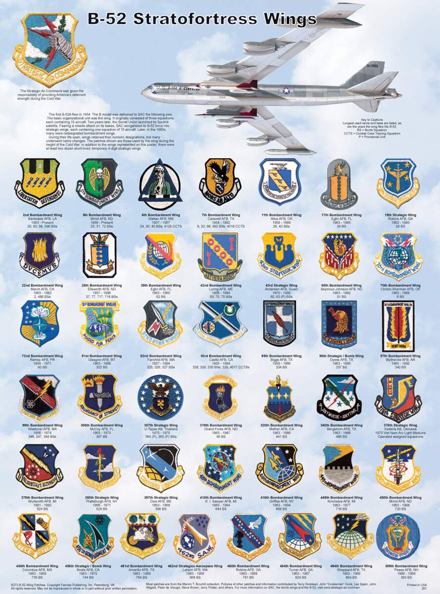Amazon.com: B-52 Stratofortress Wings Poster 18 x 24 Military Airplanes ...