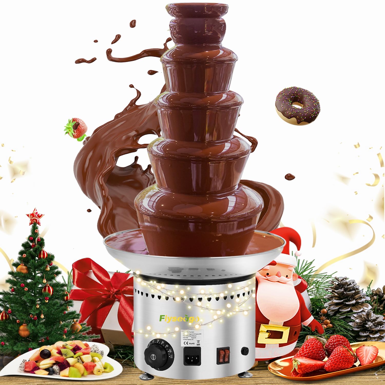 Amazon.com: Flyseago Commercial Chocolate Fountain 5 Layers 18Lbs Large ...
