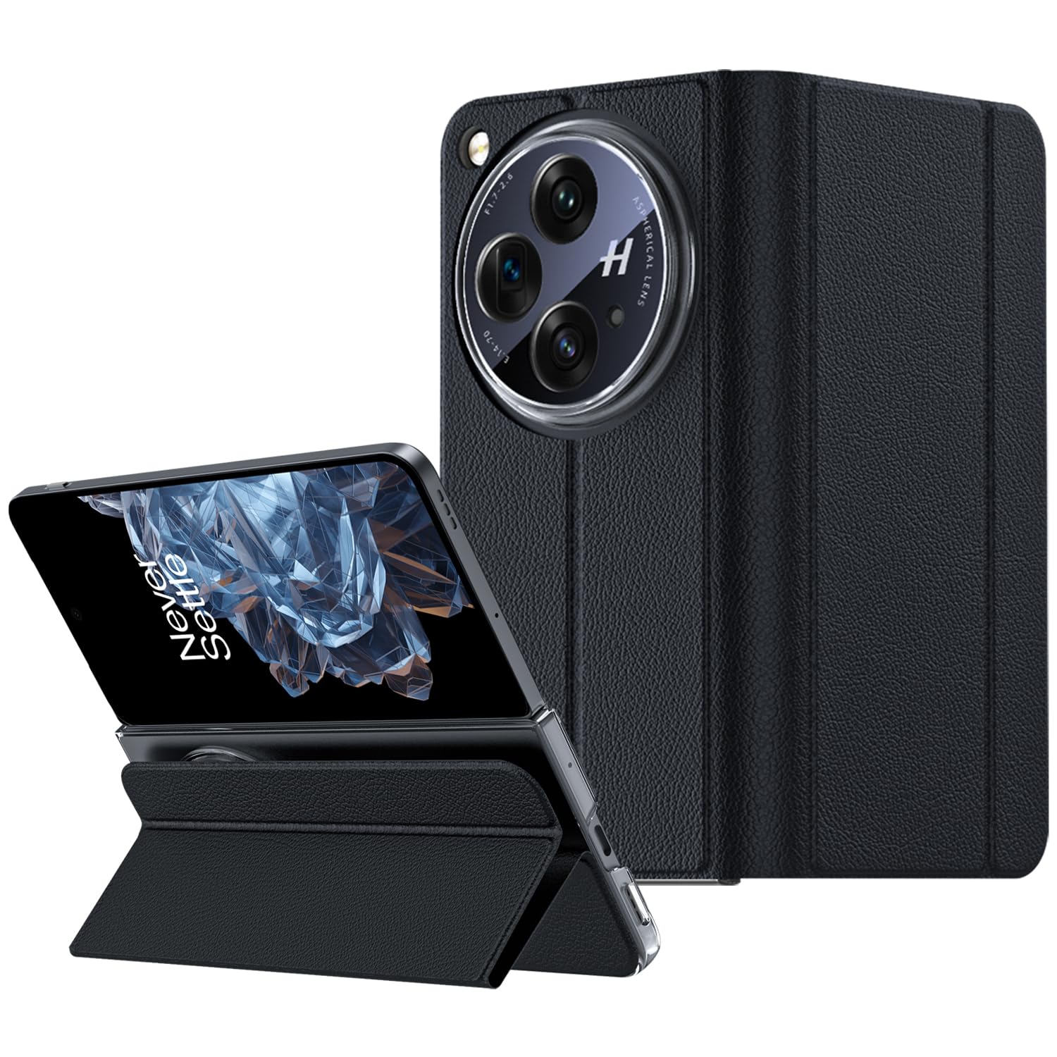 Lemxiee Magnetic PU Leather Cover for OnePlus Open Case,Folding Stand ...