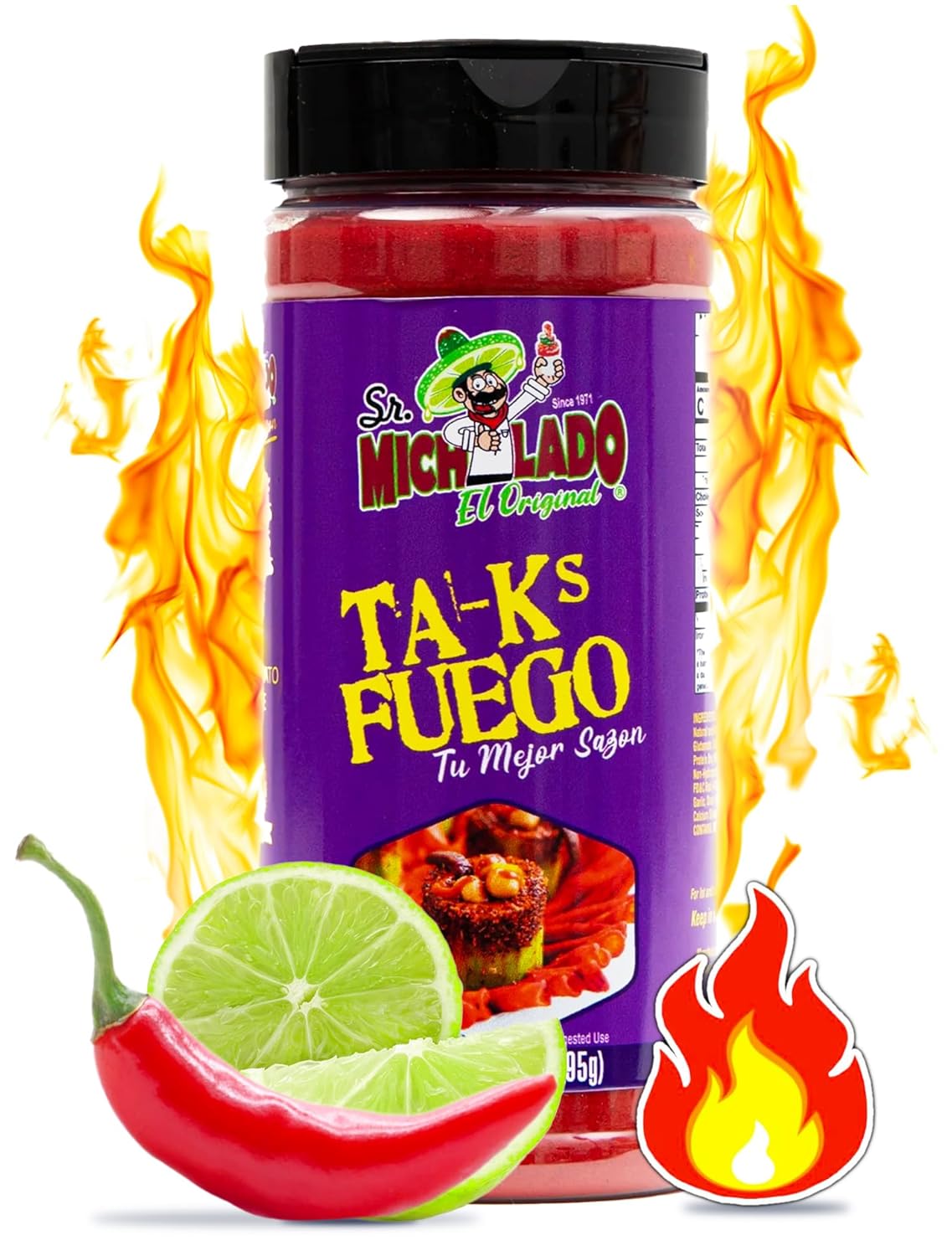 Amazon.com : Fuego Powder Dust, Sr. Michelado Hot Chilli Lime 285g. Perfect For Potato Chips ...