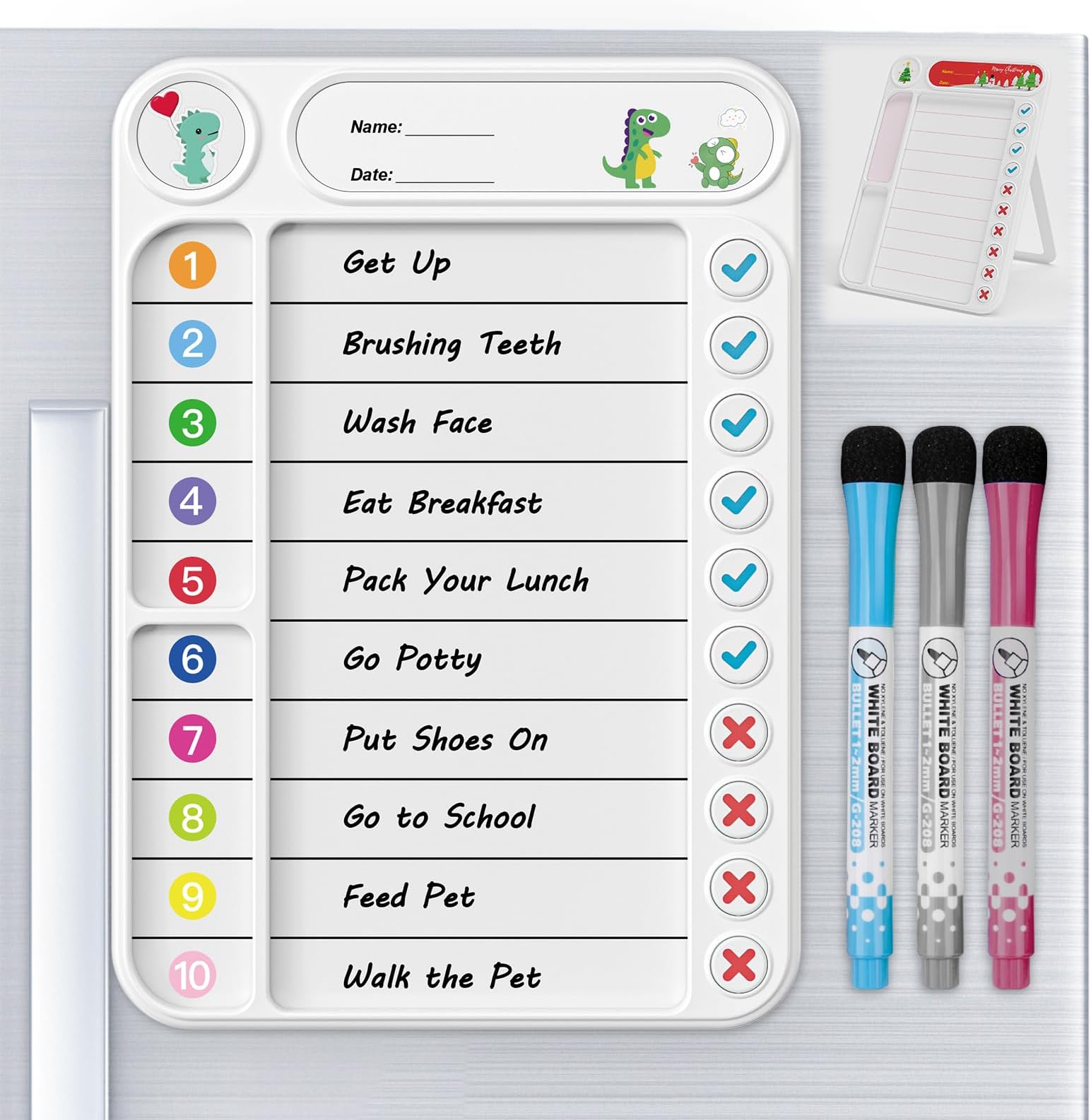 Amazon.com : 2 pcs Magnetic Dry Erase Chore Chart, Whiteboard Checklist ...