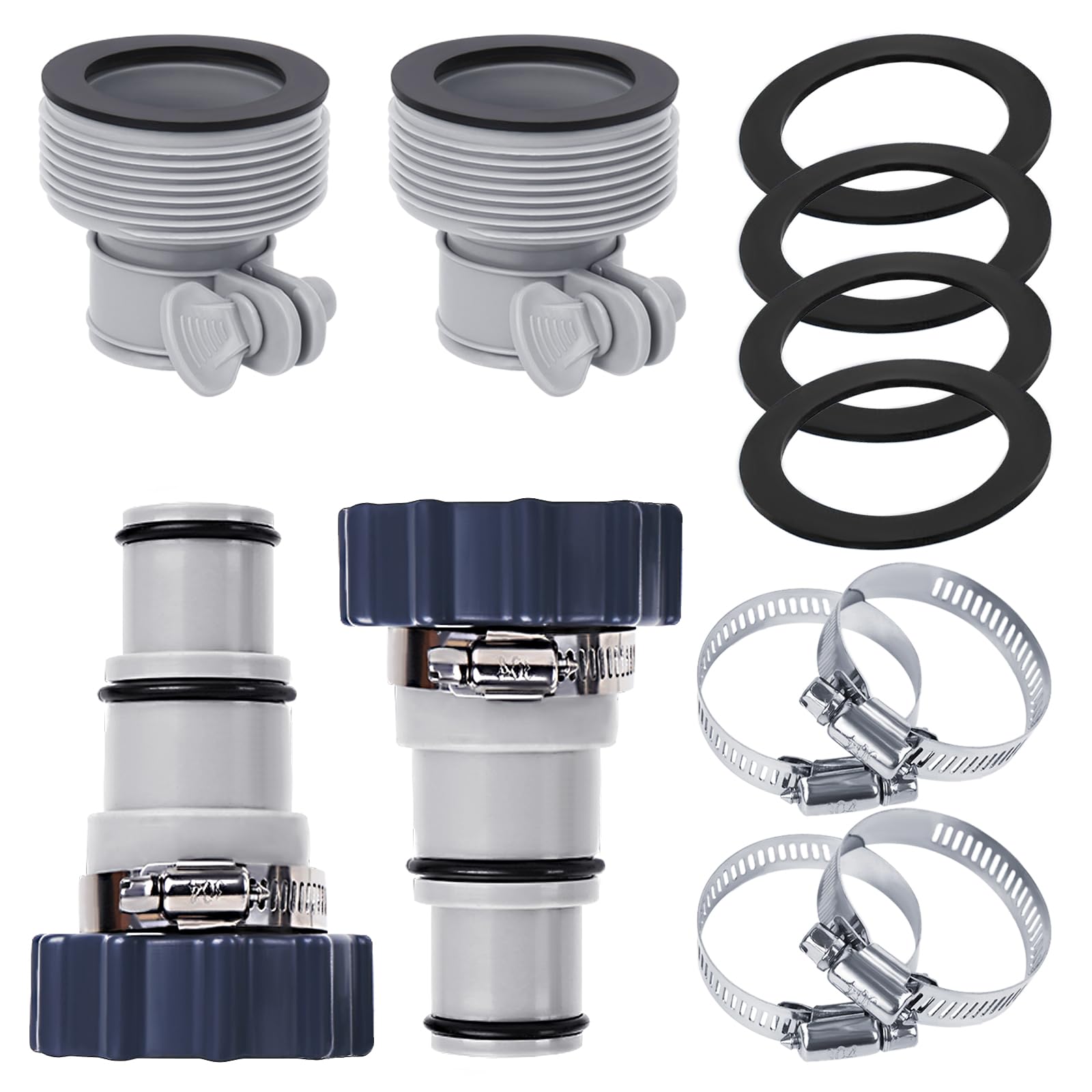 Adorila Pool Hose Adapter Kit, 2 Types Pool Pump Hose Connector for 1.5 ...