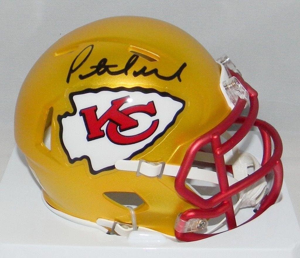 Amazon.com: Patrick Mahomes Autographed Mini Helmet - Blaze - JSA ...