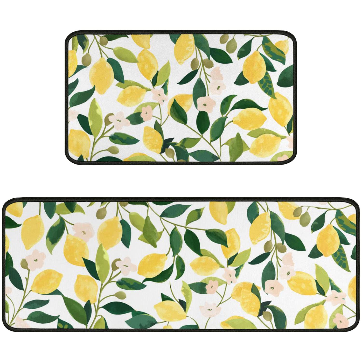 Amazon.com: Faptoena Lemon Kitchen Rugs and Mats Set of 2,Spring Summer ...