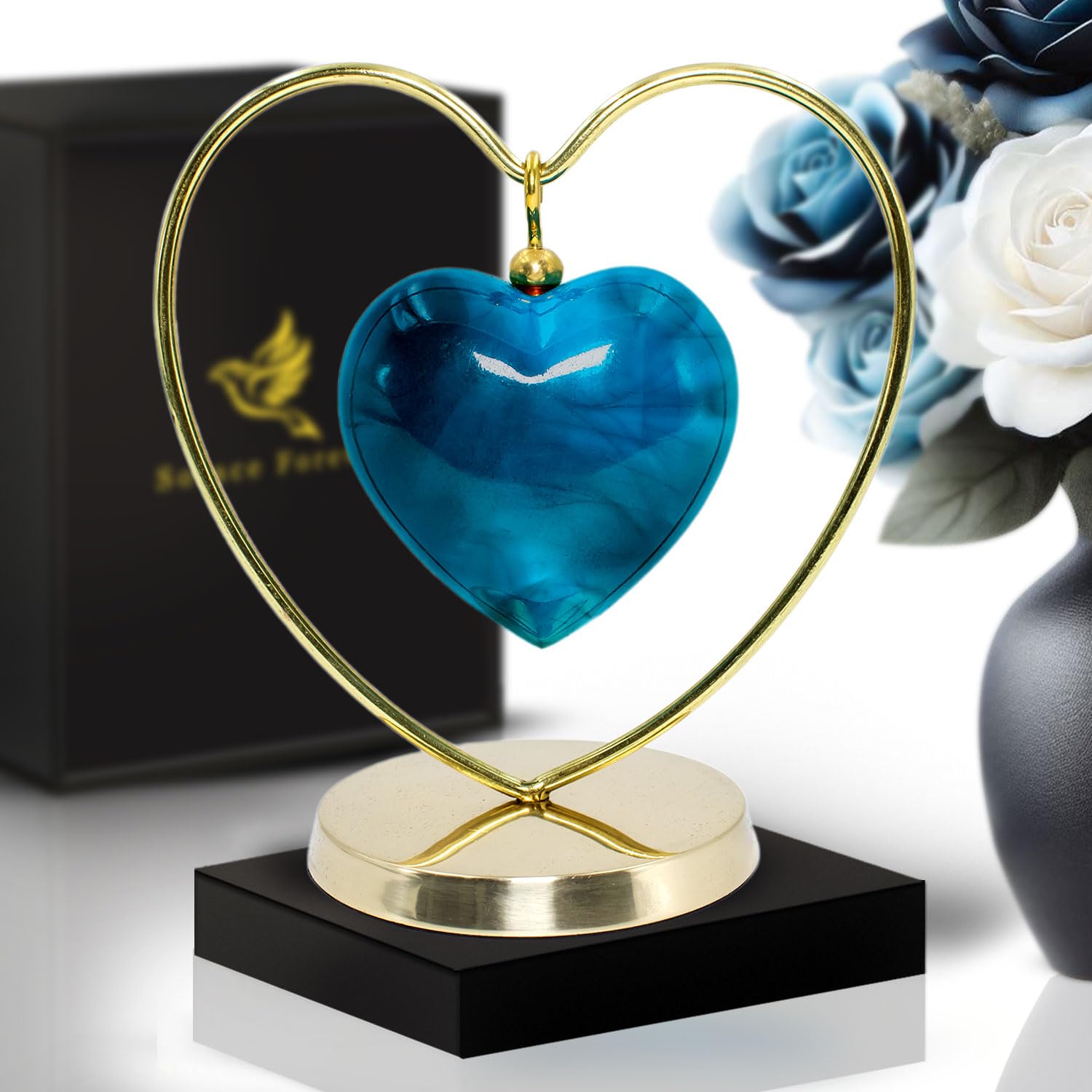 Amazon.com: Heart Urn for Human Ashes - Small Urn with Hanging Heart ...