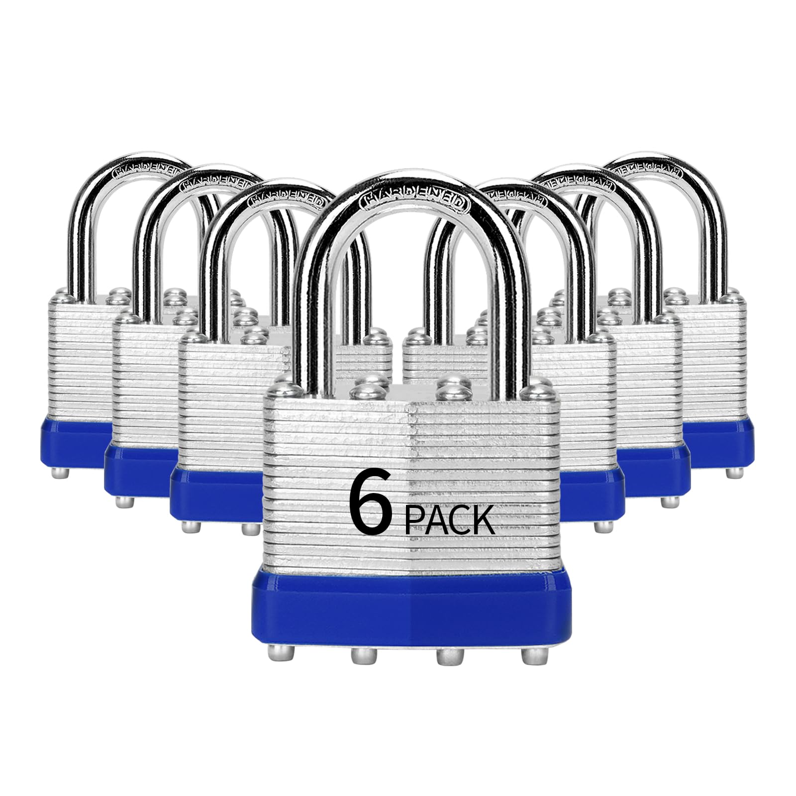 Padlocks Keyed Alike Key Lock, 6 Pack Laminated Steel Keyed Padlock (1 ...