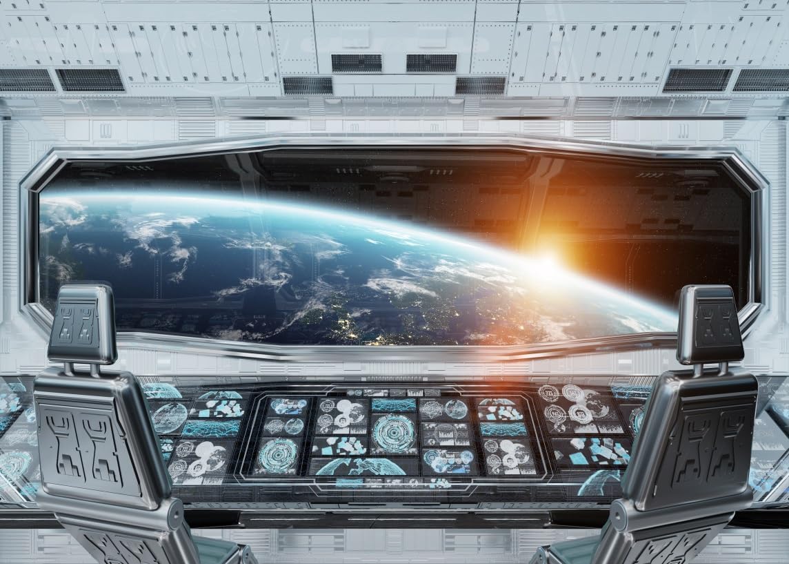 Amazon.com : BELECO 6x4ft Fabric Spaceship Interior View of Planet ...