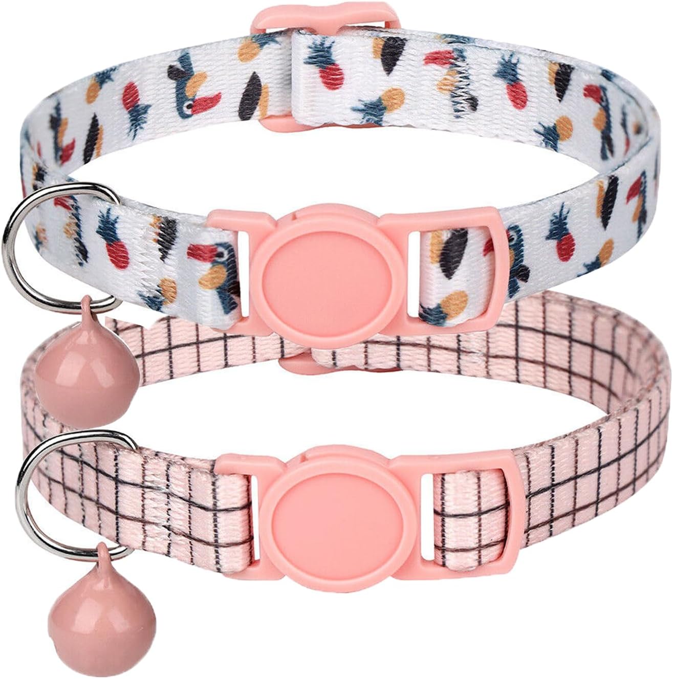Amazon.com: ACEES Cat Collar,2 Pack Cat Collars Breakaway with Bell ...