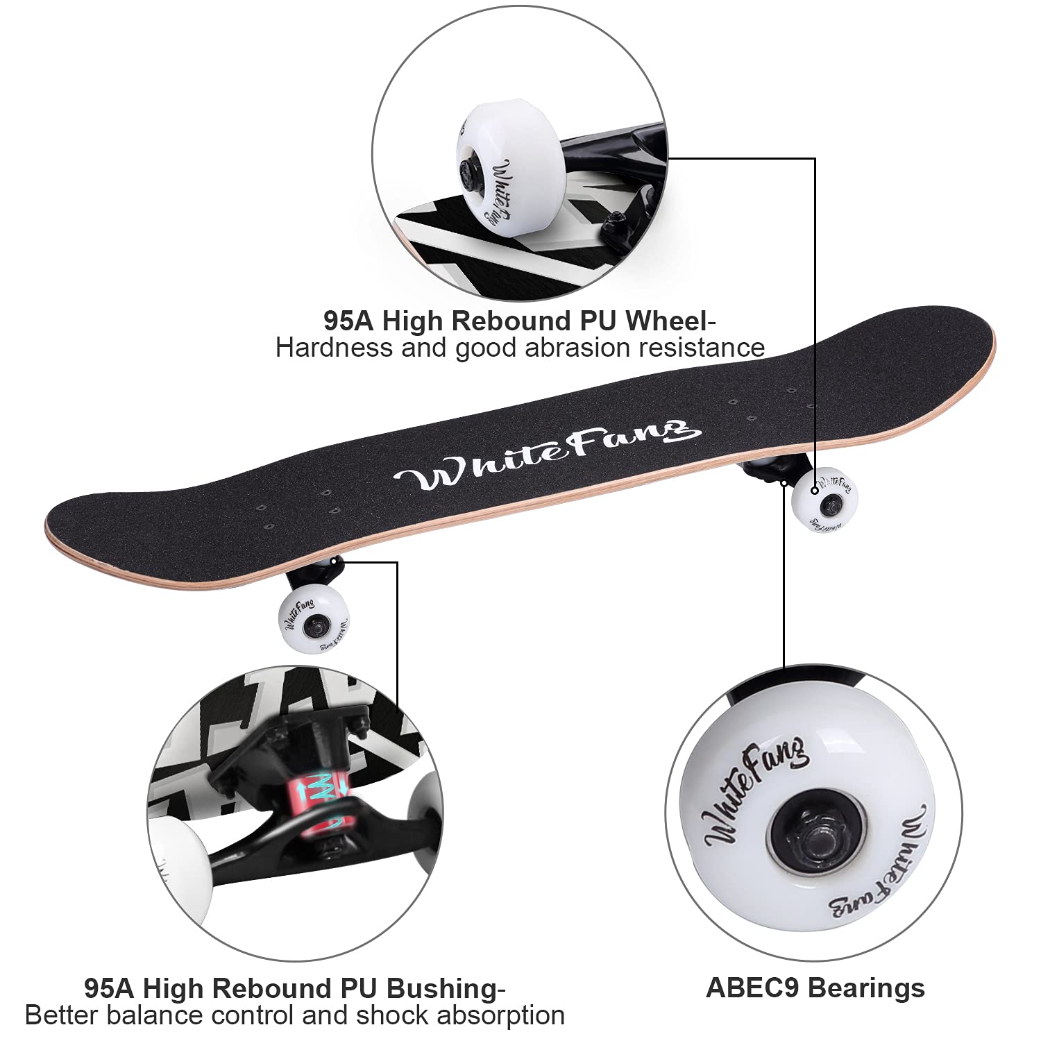 Snapklik.com : WhiteFang Skateboards For Beginners, Complete Skateboard ...