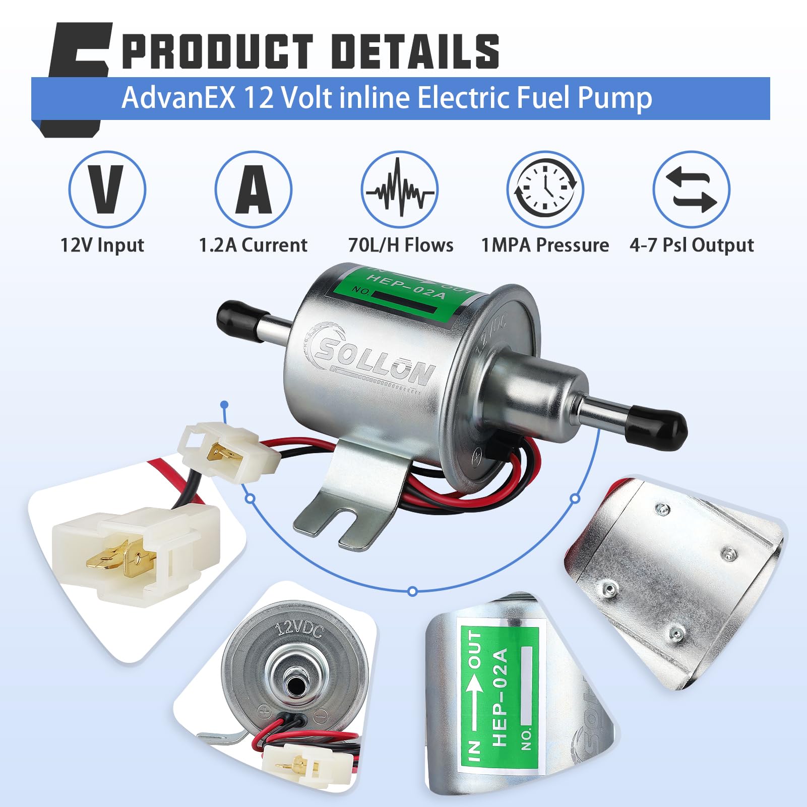Snapklik.com : Electric Fuel Pump 12V Universal Low Pressure 12 Volt ...
