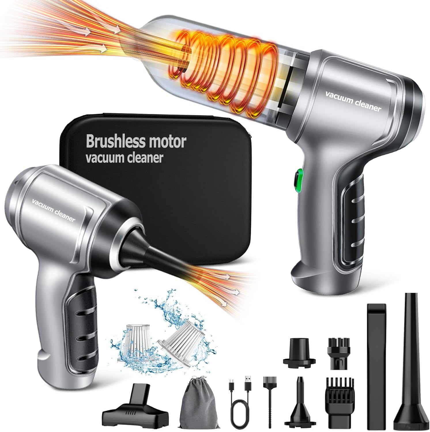 Amazon.com: ekbas Car Vacuum Cleaner 3 in 1 15000PA Brushless Motor ...