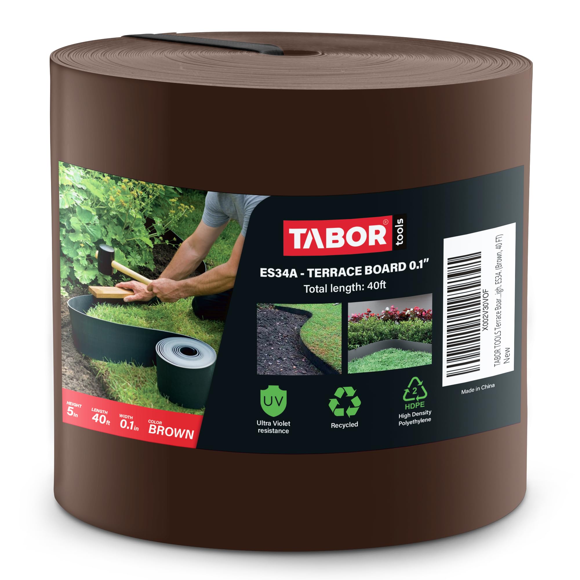 Snapklik.com : TABOR TOOLS 60 Ft Terrace Board, 5 Inch High, 0.1" Inch ...