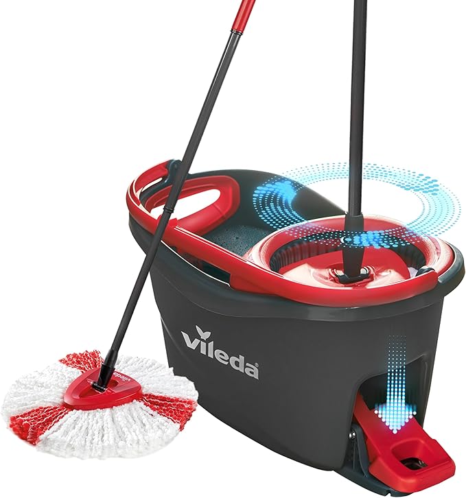 Vileda Turbo Mop Easy Wring & Clean con secchio a pedale, manico ...