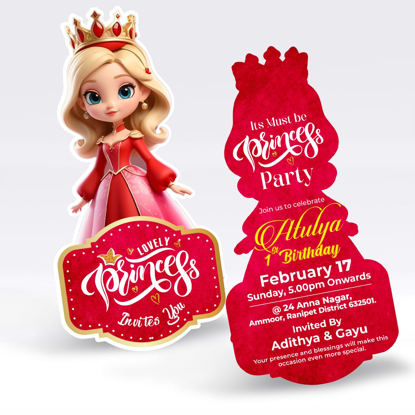 Princess Themed Birthday Invitation
