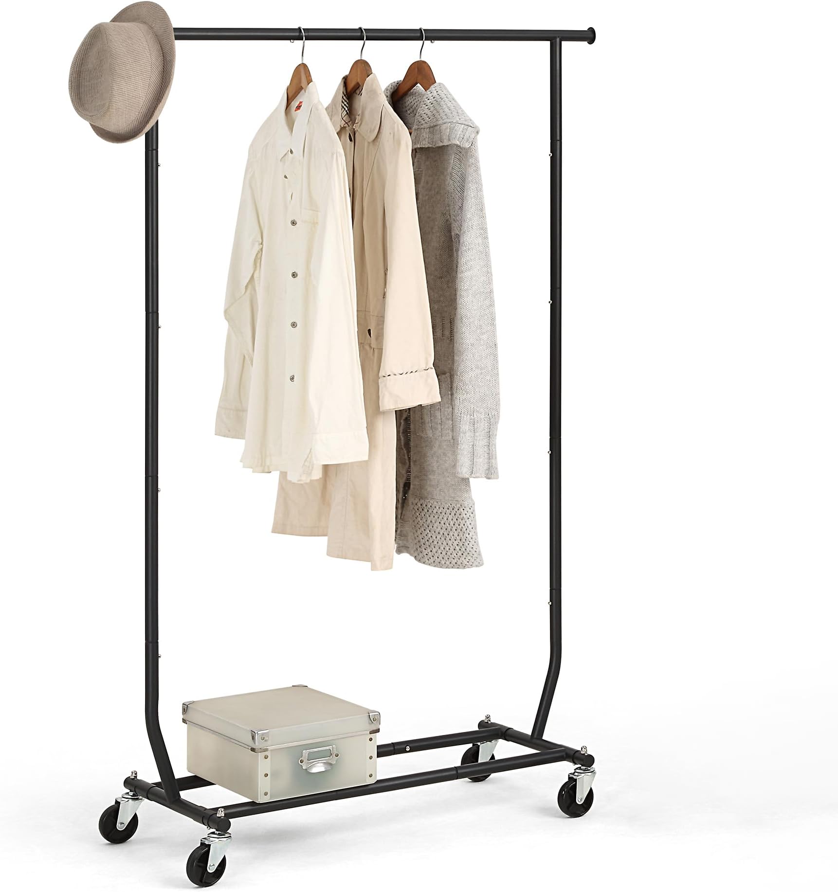 Amazon.com : Whitmor, Adjustable Garment Rack, Black & Chrome with ...