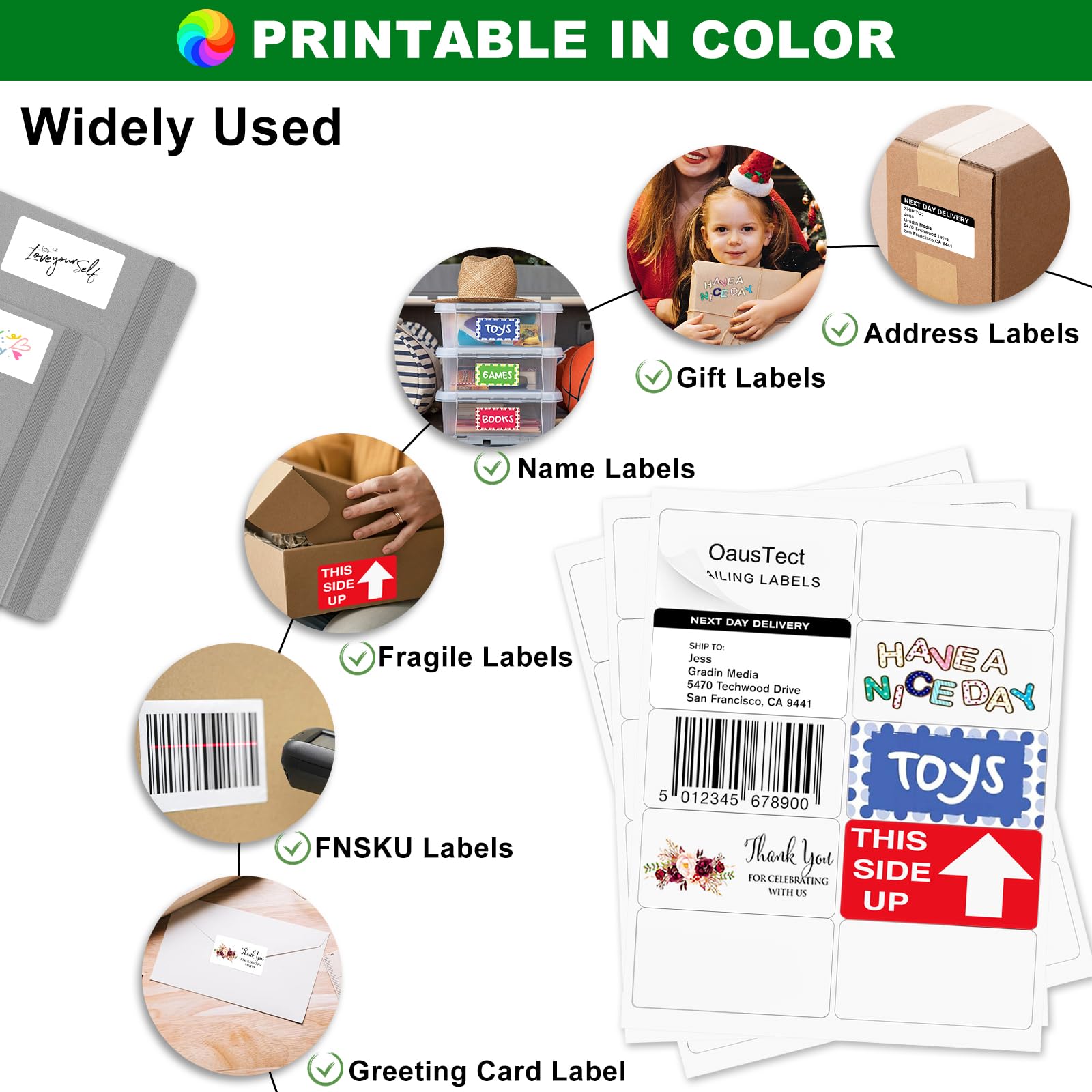 Snapklik.com : 2x4 Label Stickers, 1000 Matte Printable Sticker Labels ...