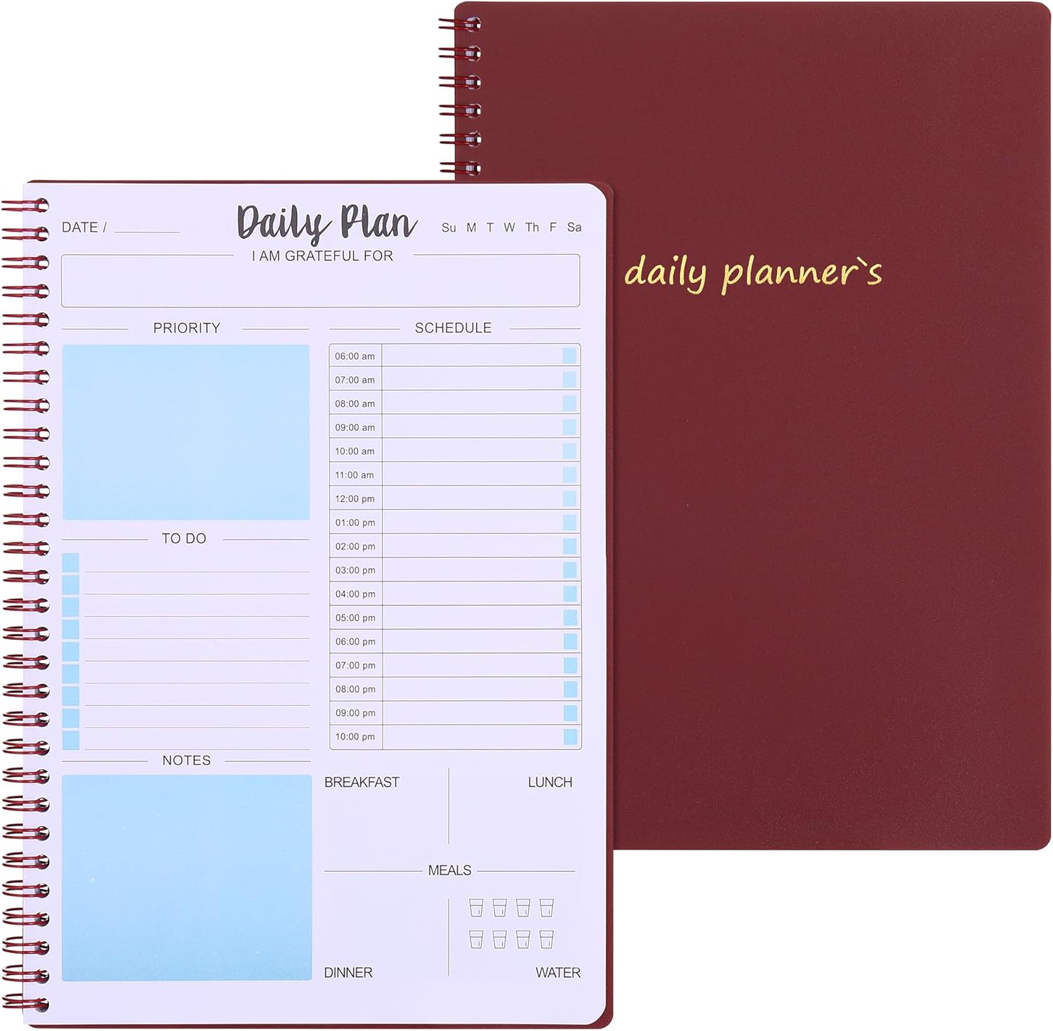 Amazon.com : SeQeS Undated Daily Planner Notebook - Hourly Schedule, To ...