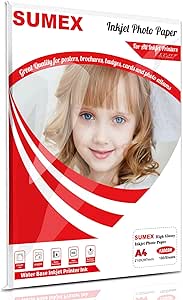 Sumex High Glossy Waterproof Inkjet Photo Paper A4x100 Size 120gsm 210 ...