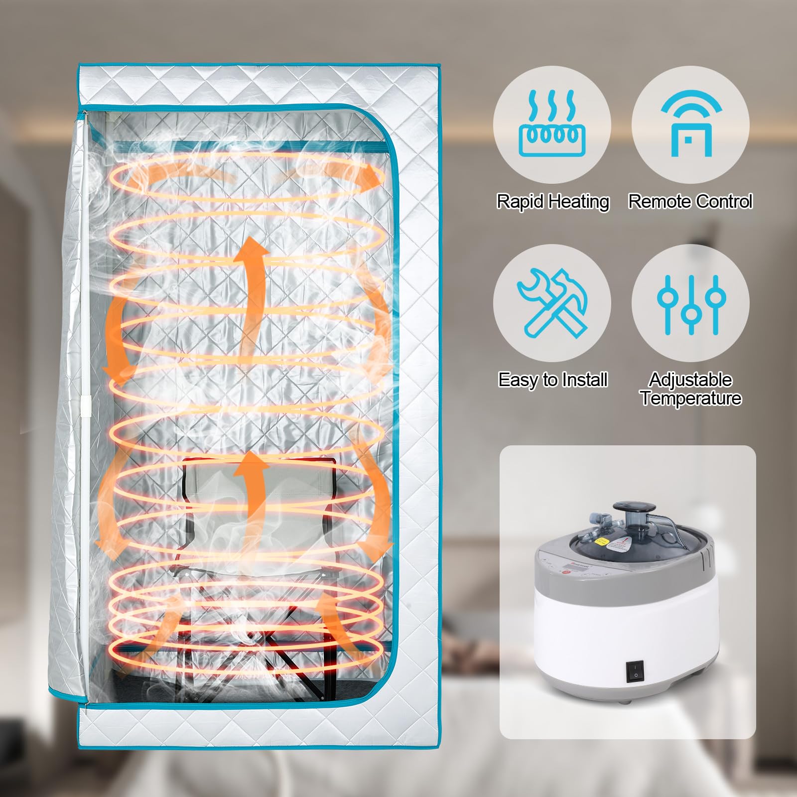 Snapklik.com : Smartmak Portable Full Size Portable Steam Sauna ...