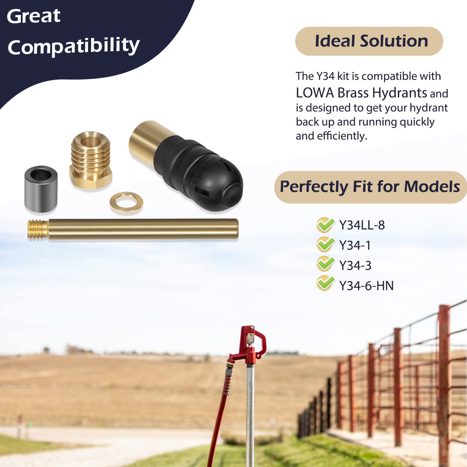 Snapklik.com : Y34 Iowa Brass Hydrant Upgraded Repair Kit RK-Y34 Repair ...