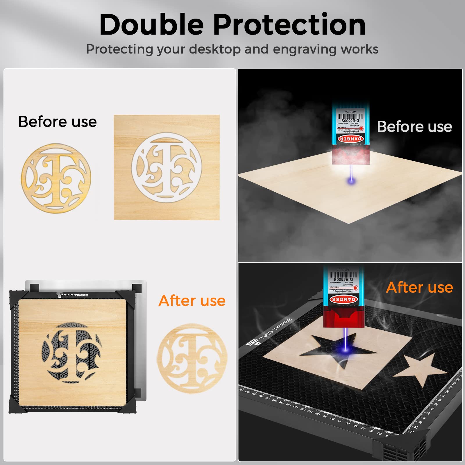 Snapklik.com : Twotrees Honeycomb Laser Bed 440x440mm Honeycomb Working ...